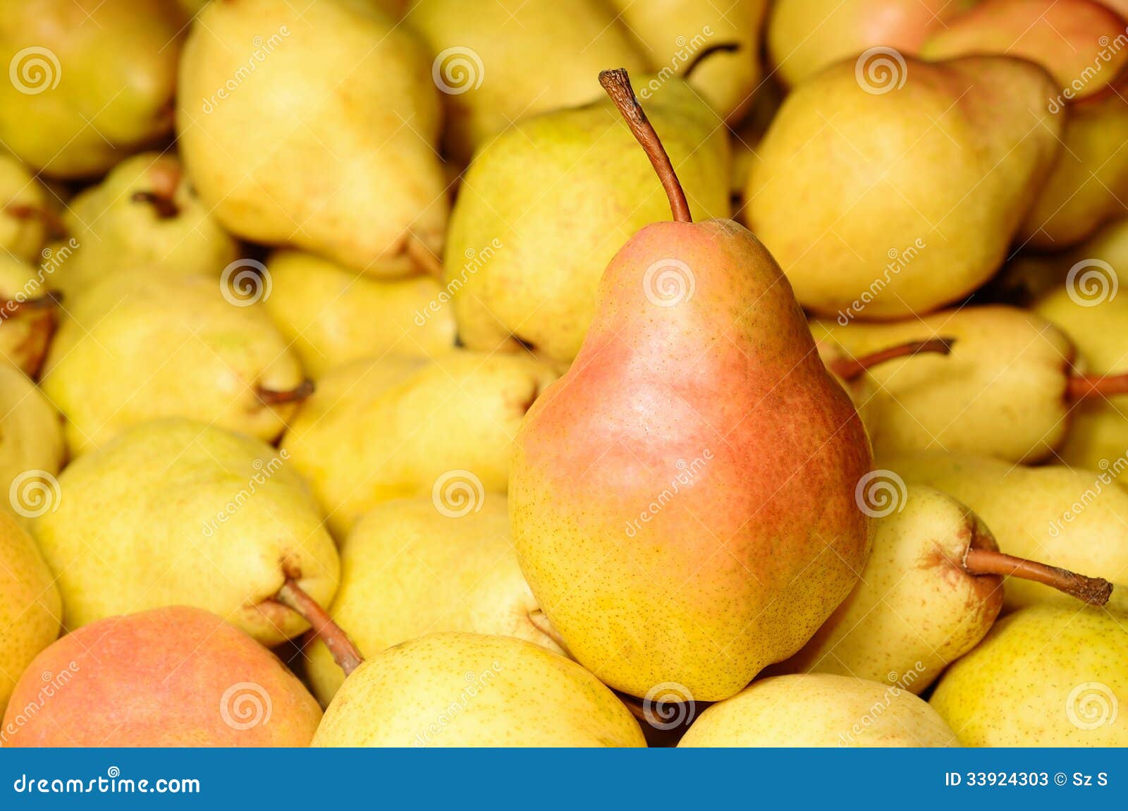 Ripe pears in market stock image. Image of vegetarian - 33924303