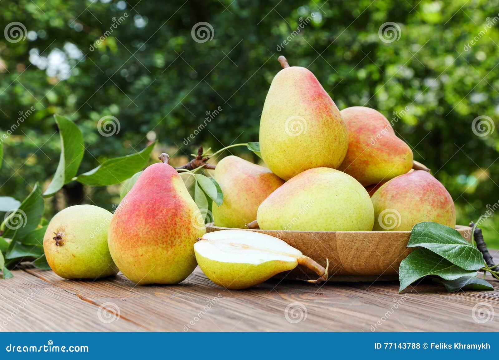 Ripe Pears on a Table in the Garden Stock Photo - Image of clean, foods ...