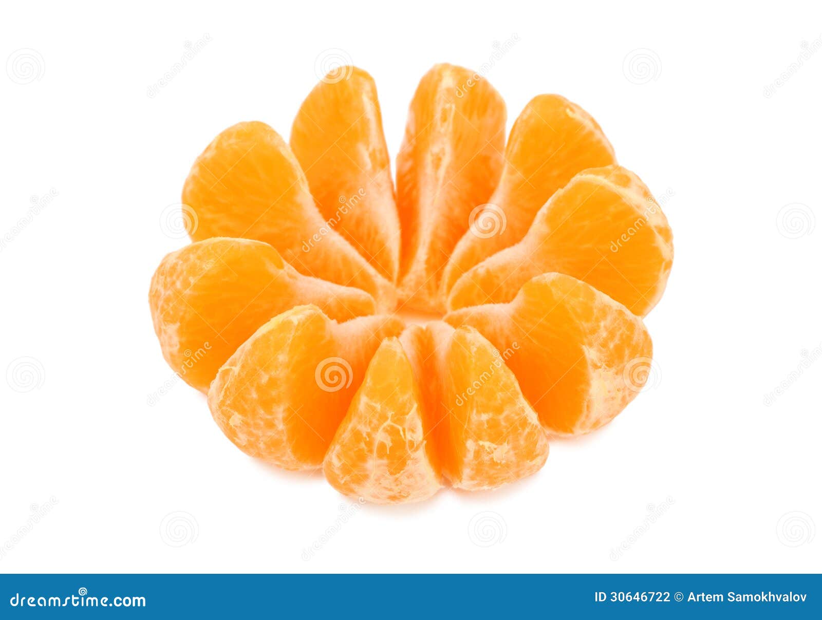 Ripe peeled mandarin () stock photo. Image of white, circle - 30646722