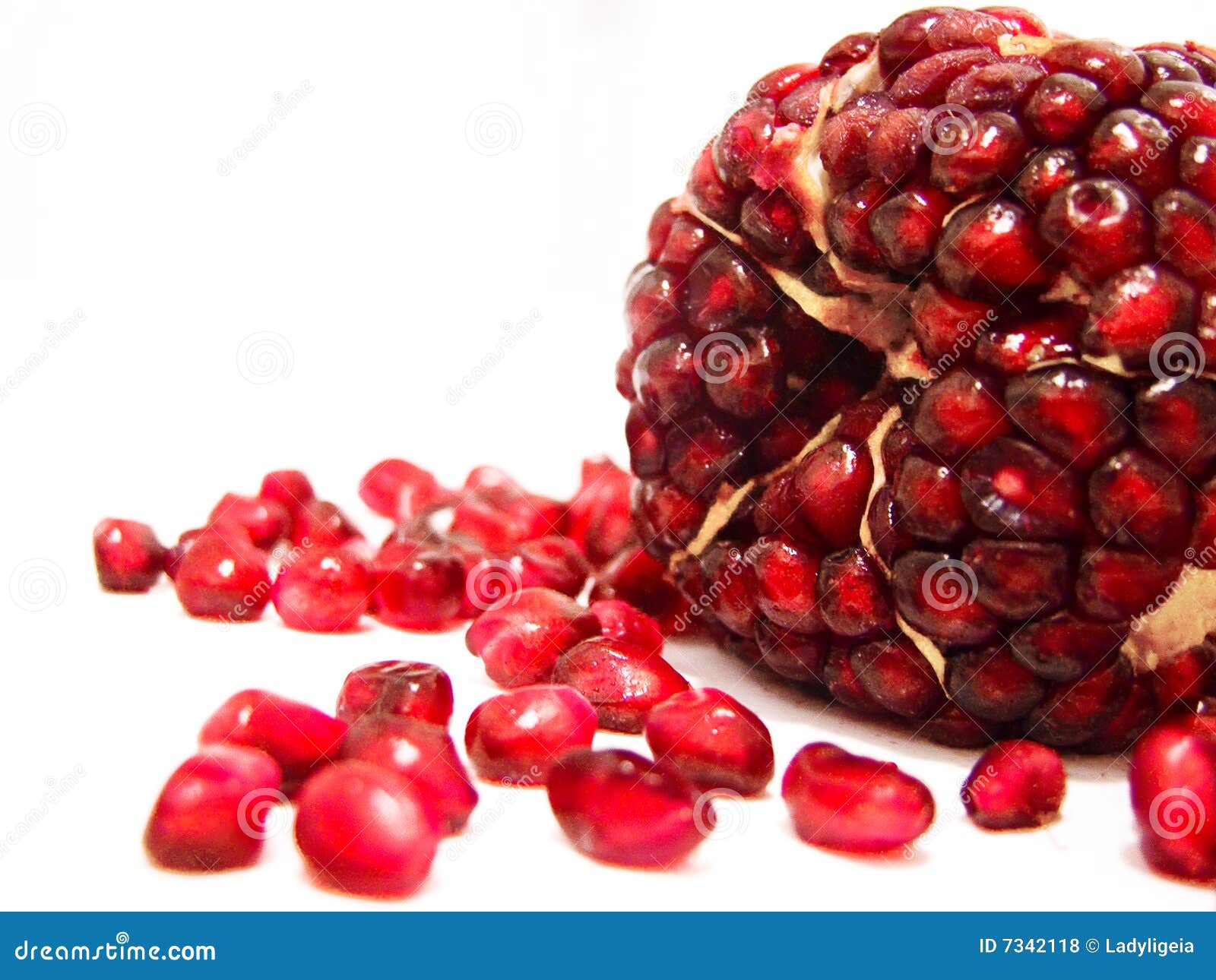 Ripe Peeled Pomegranate Fruit and Seeds on White Stock Photo - Image of ...