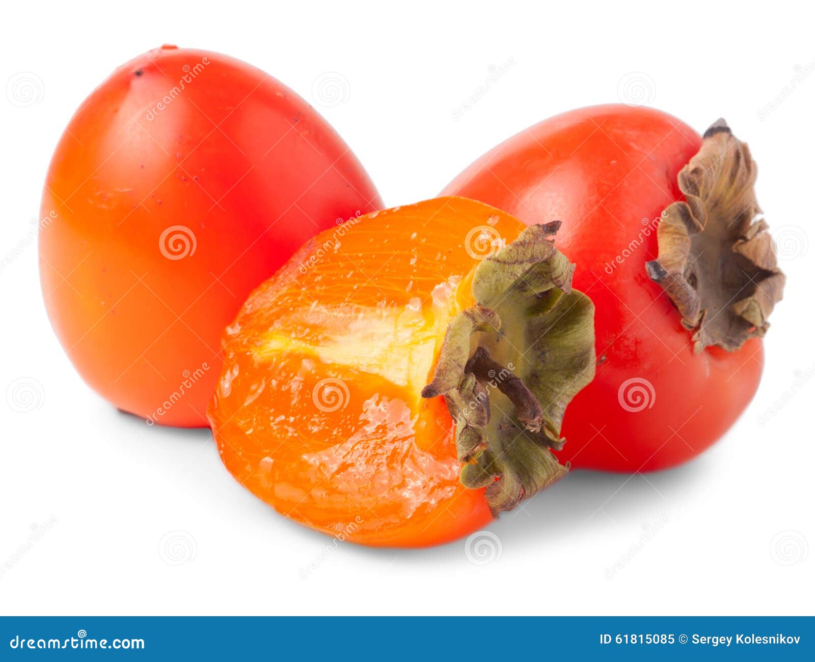 Ripe persimmon with cut stock image. Image of ripe, natural - 61815085