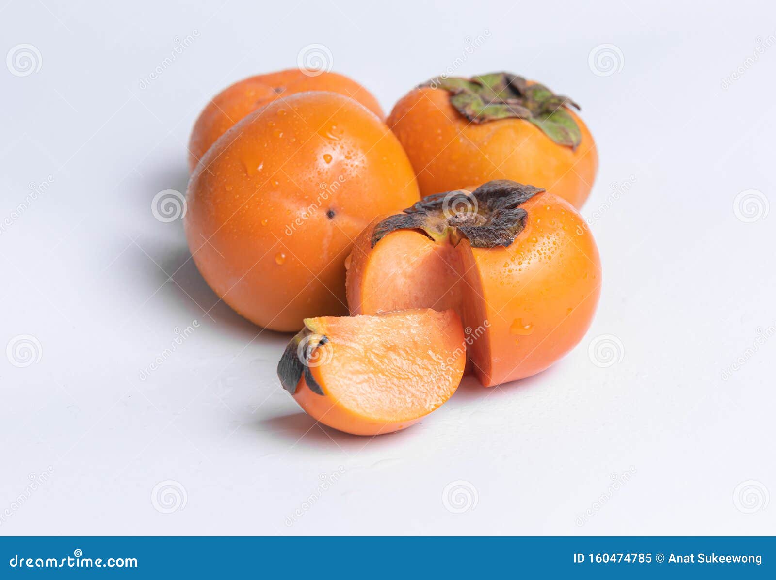 Ripe persimmons isolated stock image. Image of fresh - 160474785