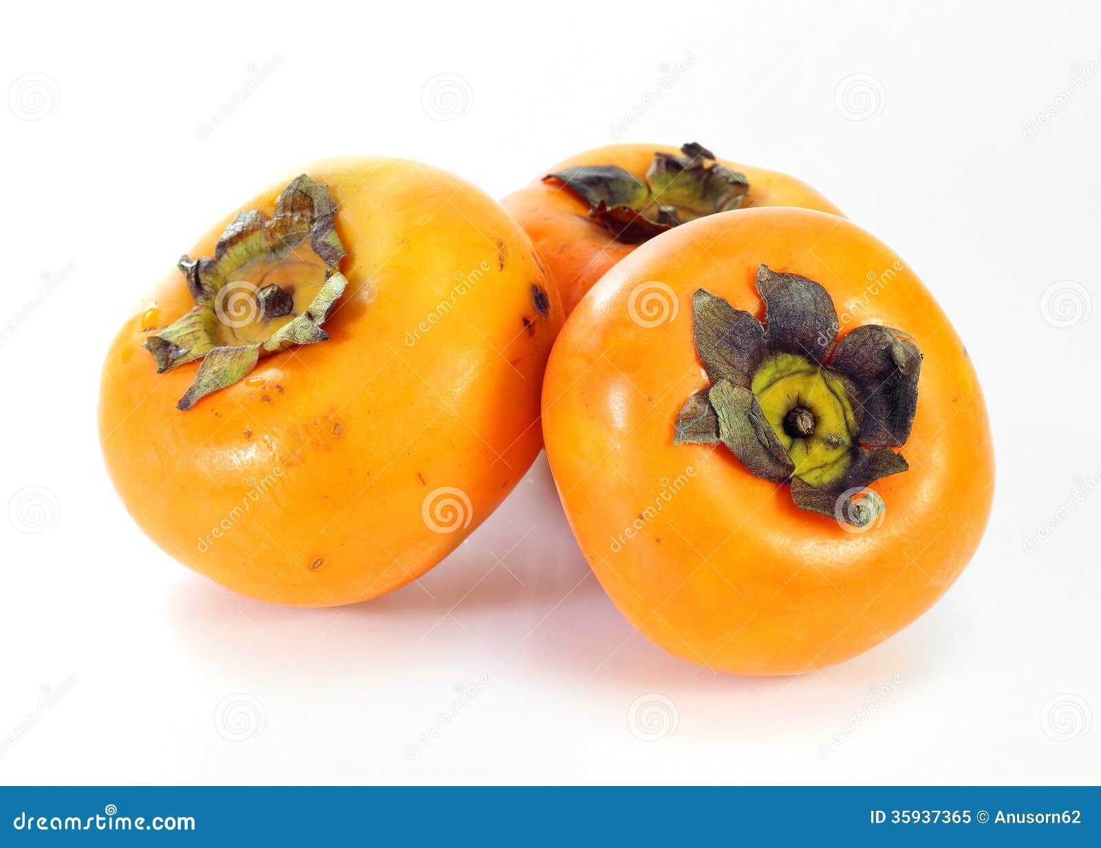 Ripe persimmons on white stock image. Image of delicious - 35937365