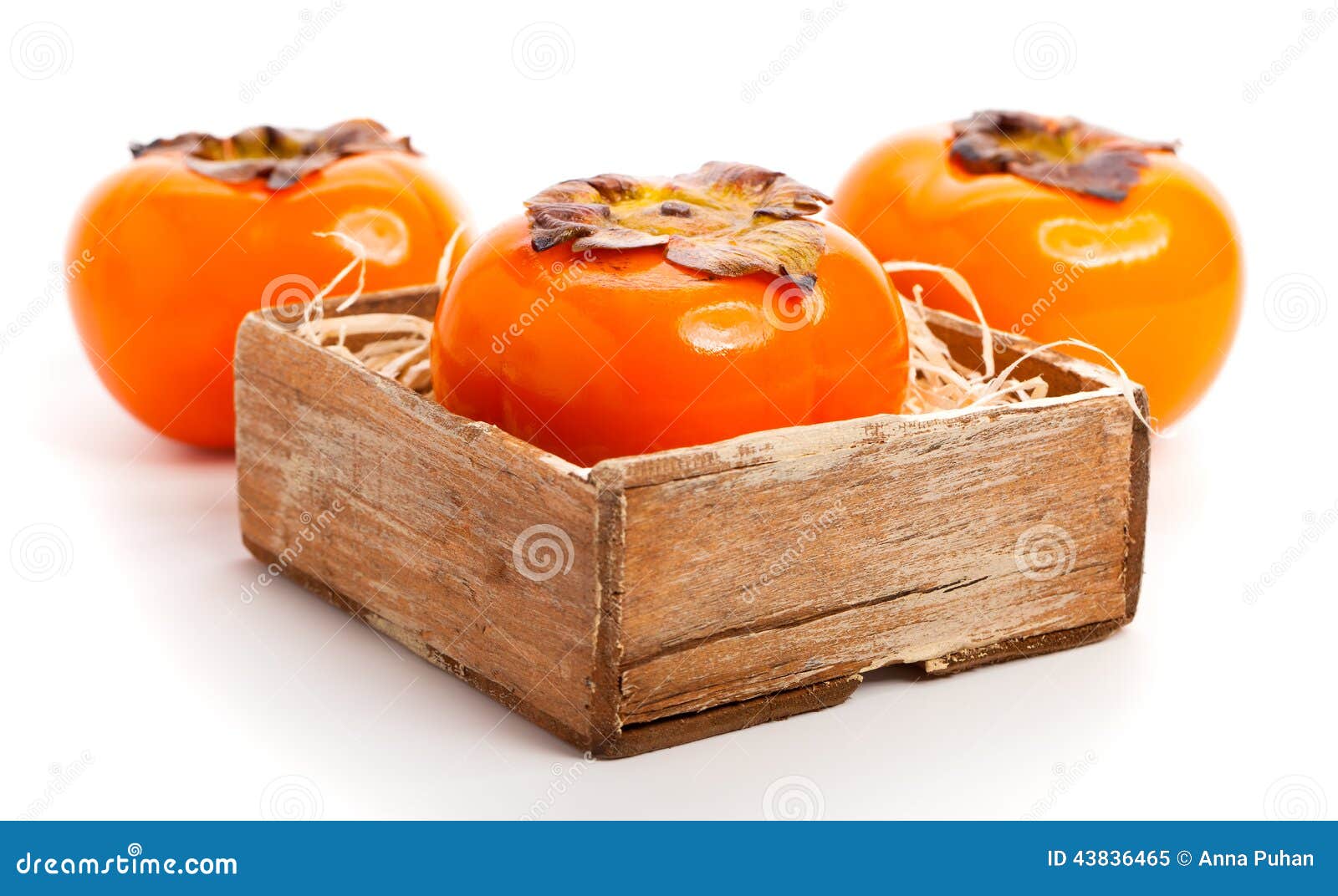 Ripe Persimmons Kaki Fruits On Rustic Background Stock Photo ...