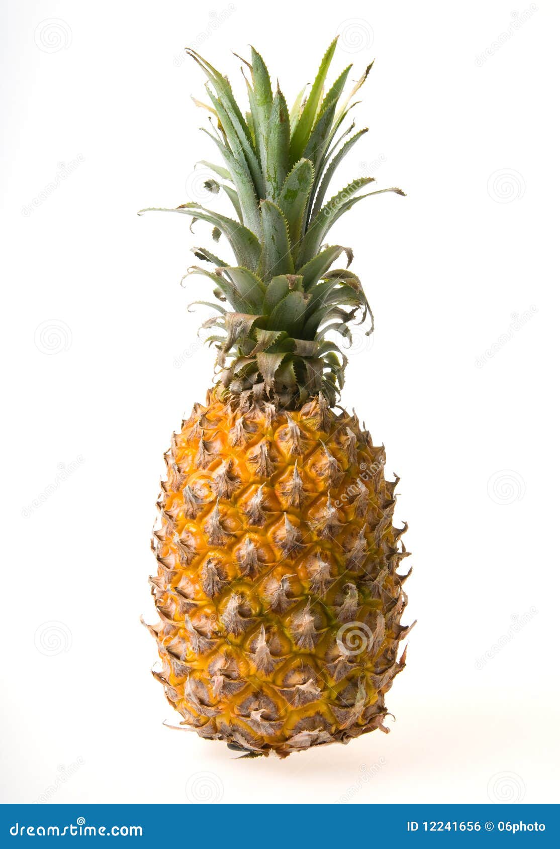 Ripe pineapple isolated stock photo. Image of taste, wide - 12241656