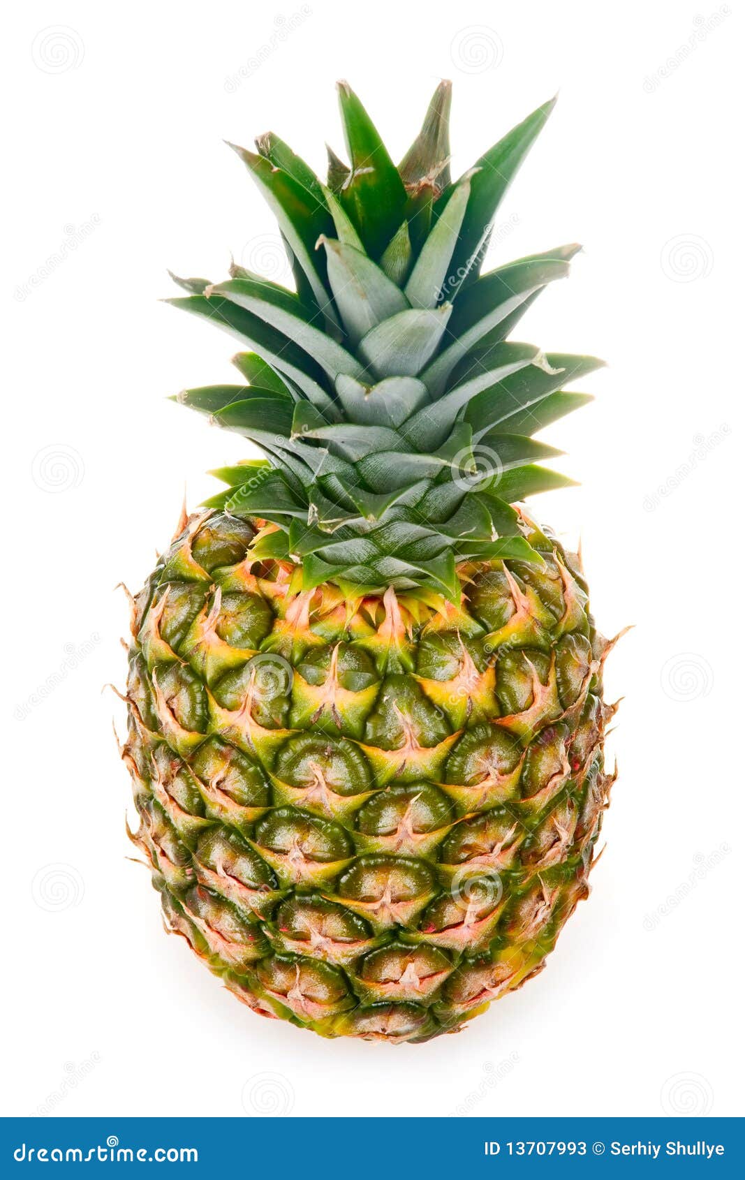 Ripe Pineapple Isolated on White Stock Image - Image of citrus, color ...
