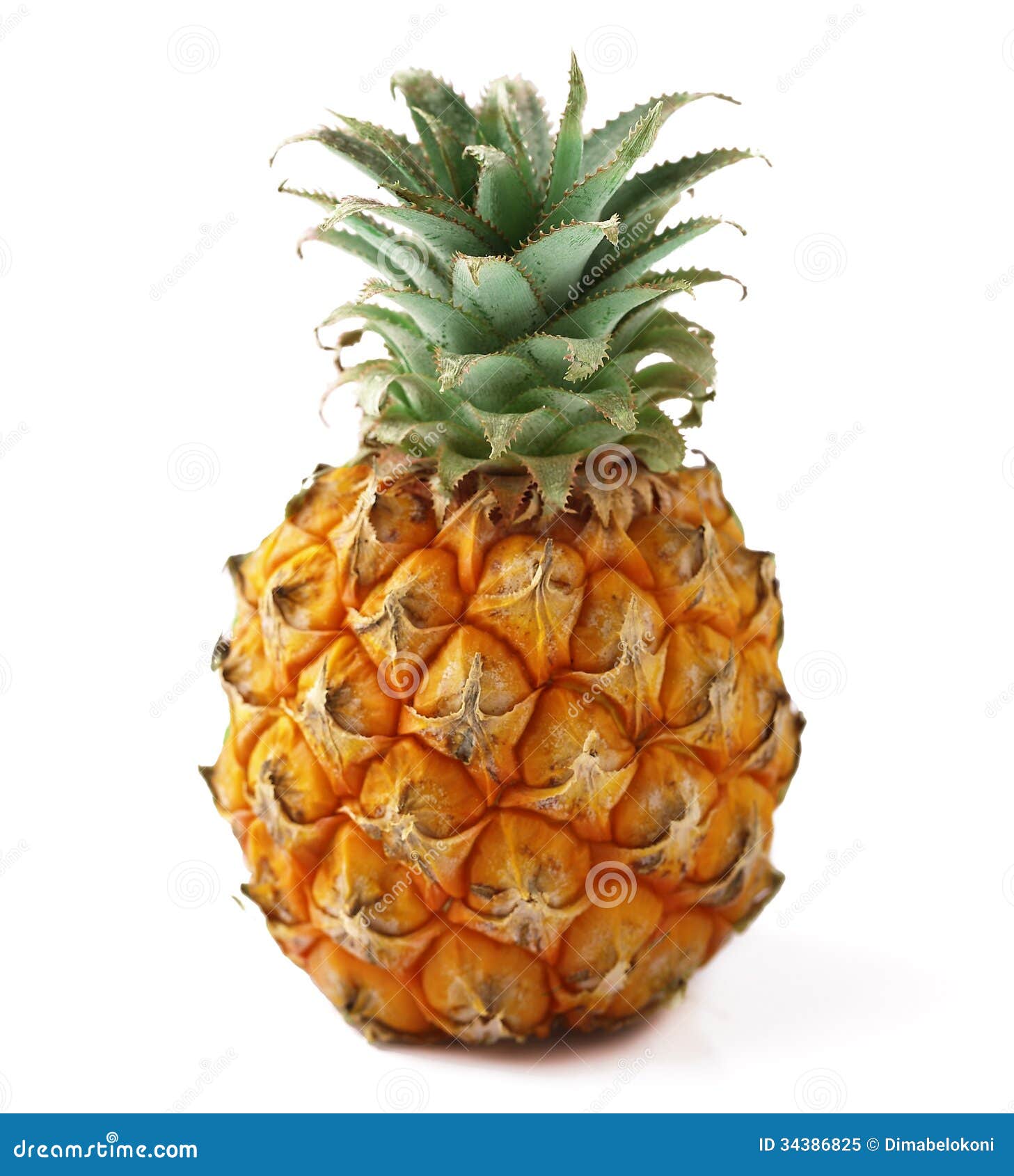 Ripe pineapple isolated stock image. Image of color, drink - 34386825
