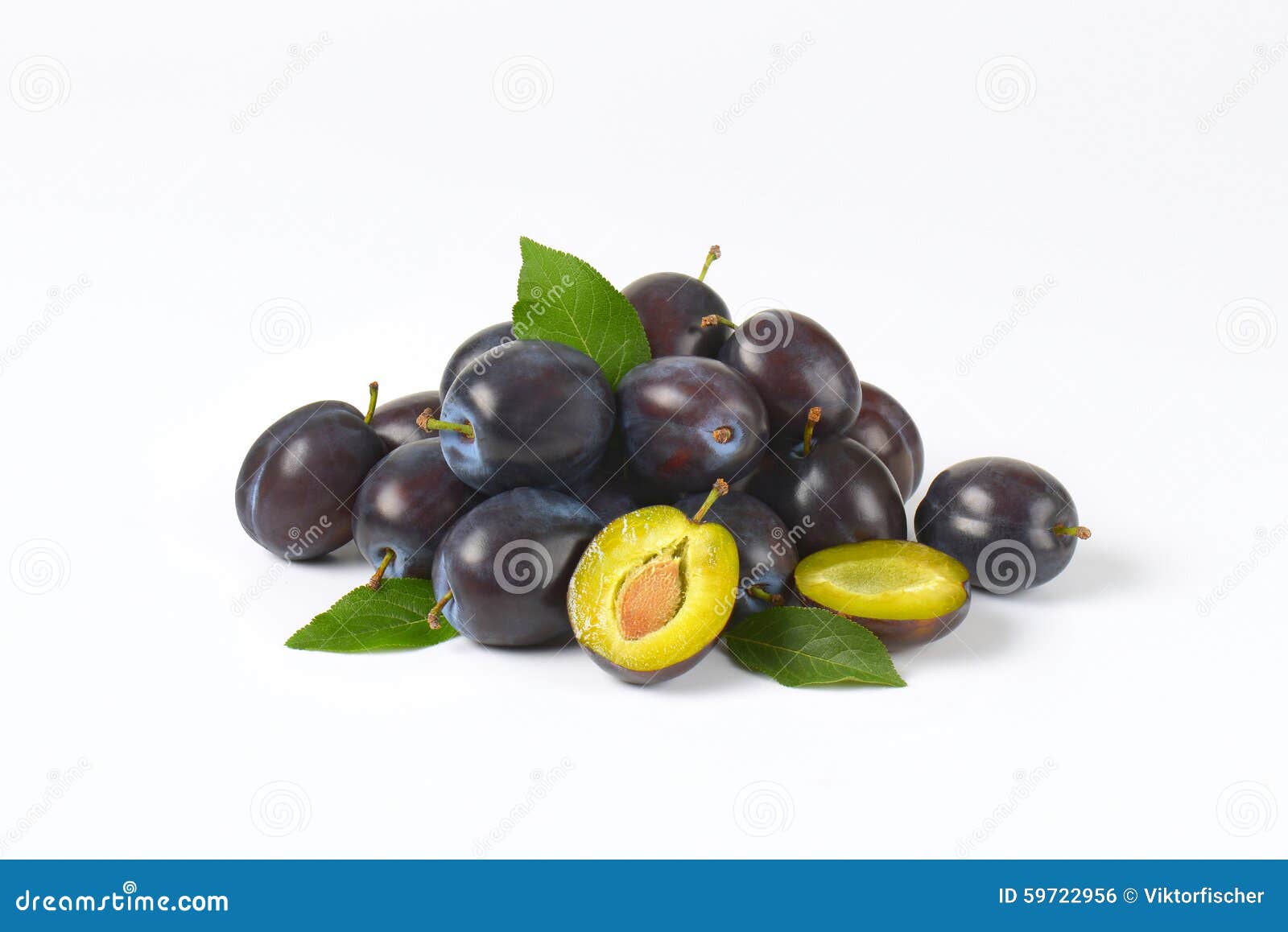 Ripe plums stock photo. Image of green, stone, heap, blue - 59722956