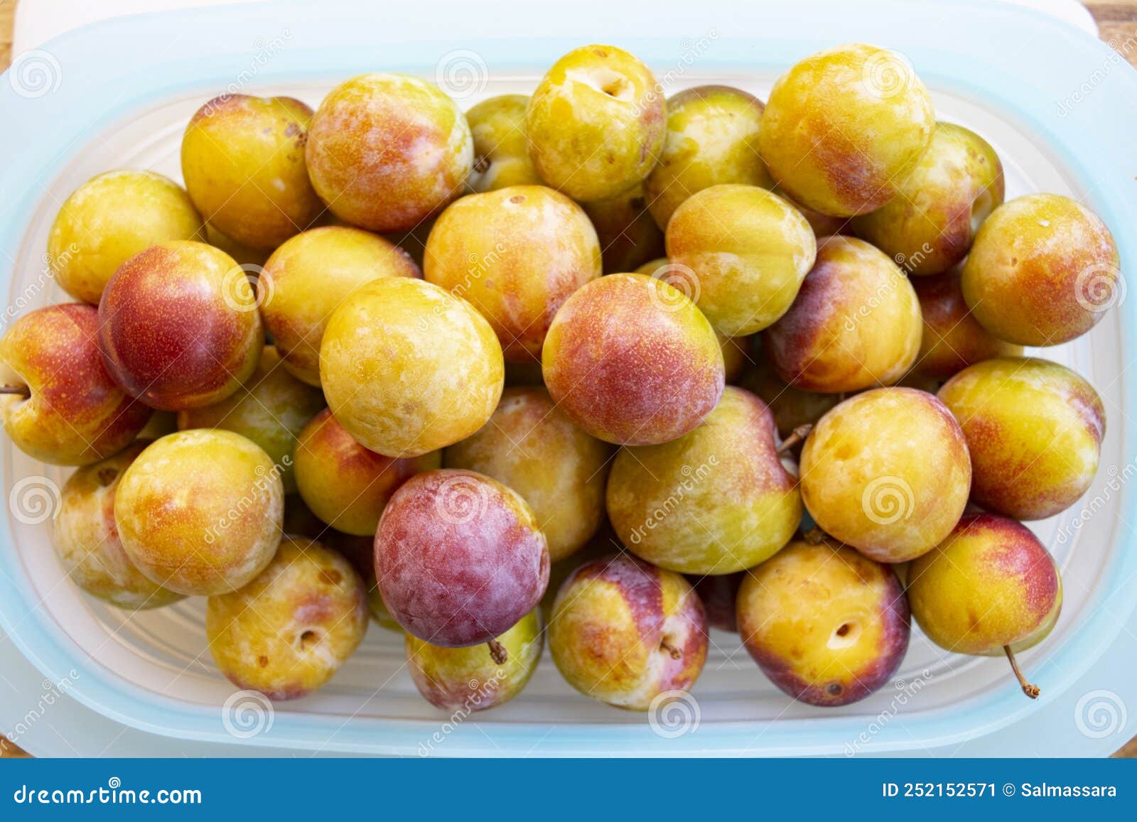 Ripe Plums in a Plastic Container Stock Image - Image of sweet, detox ...