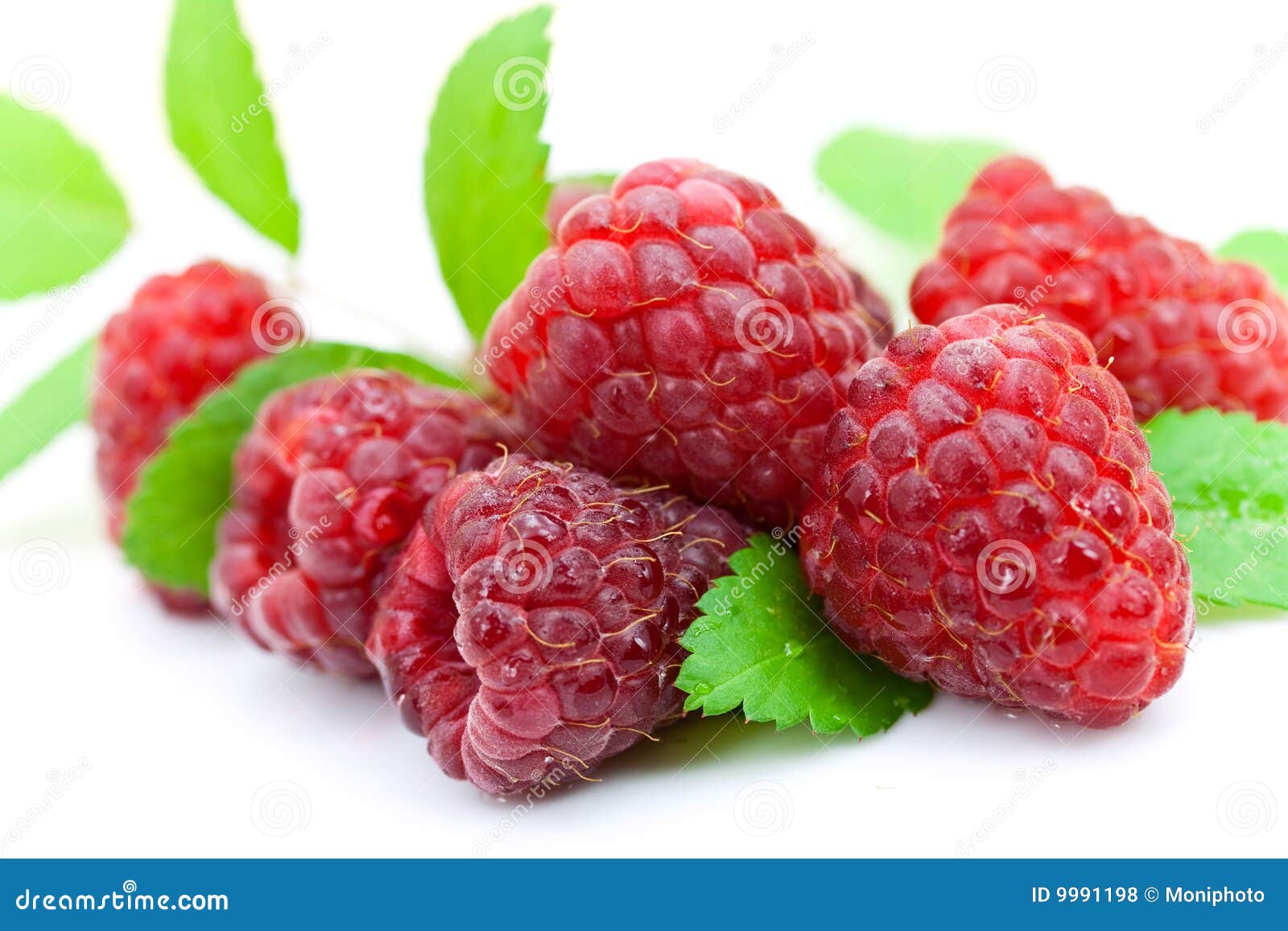 Ripe Raspberry with Mint Leaves Stock Photo - Image of fruity, ripe ...