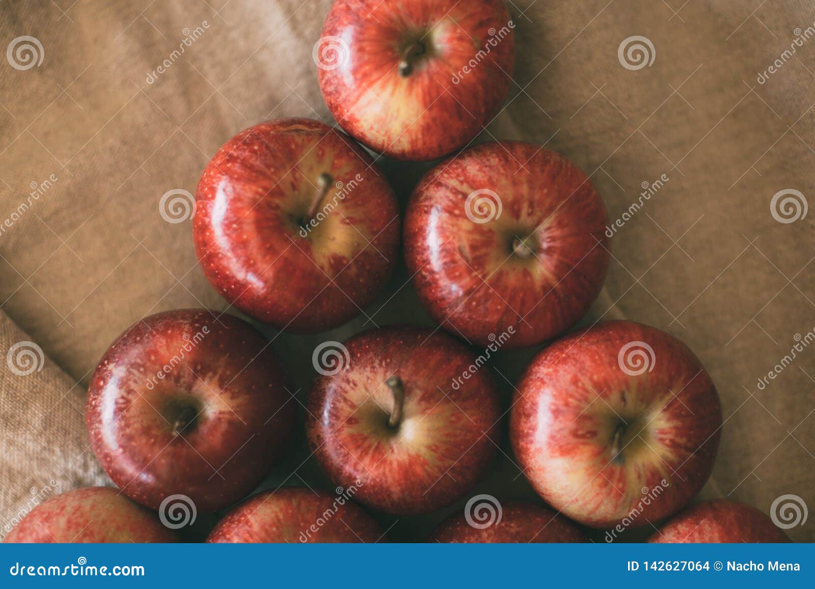 Ripe Red Apples Piled As Background. Top View of Fresh Apples Stock ...