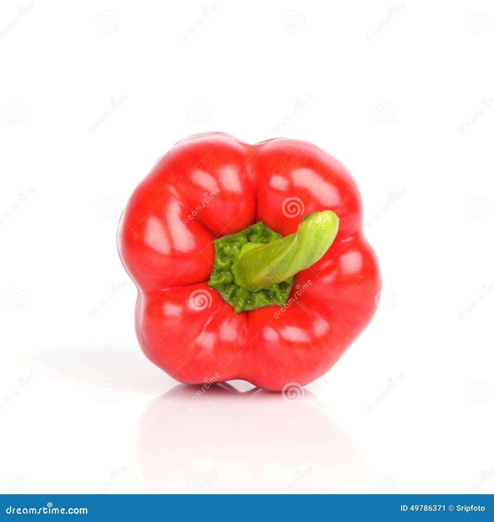 Ripe Red Bell Pepper on White Background Stock Image - Image of ...