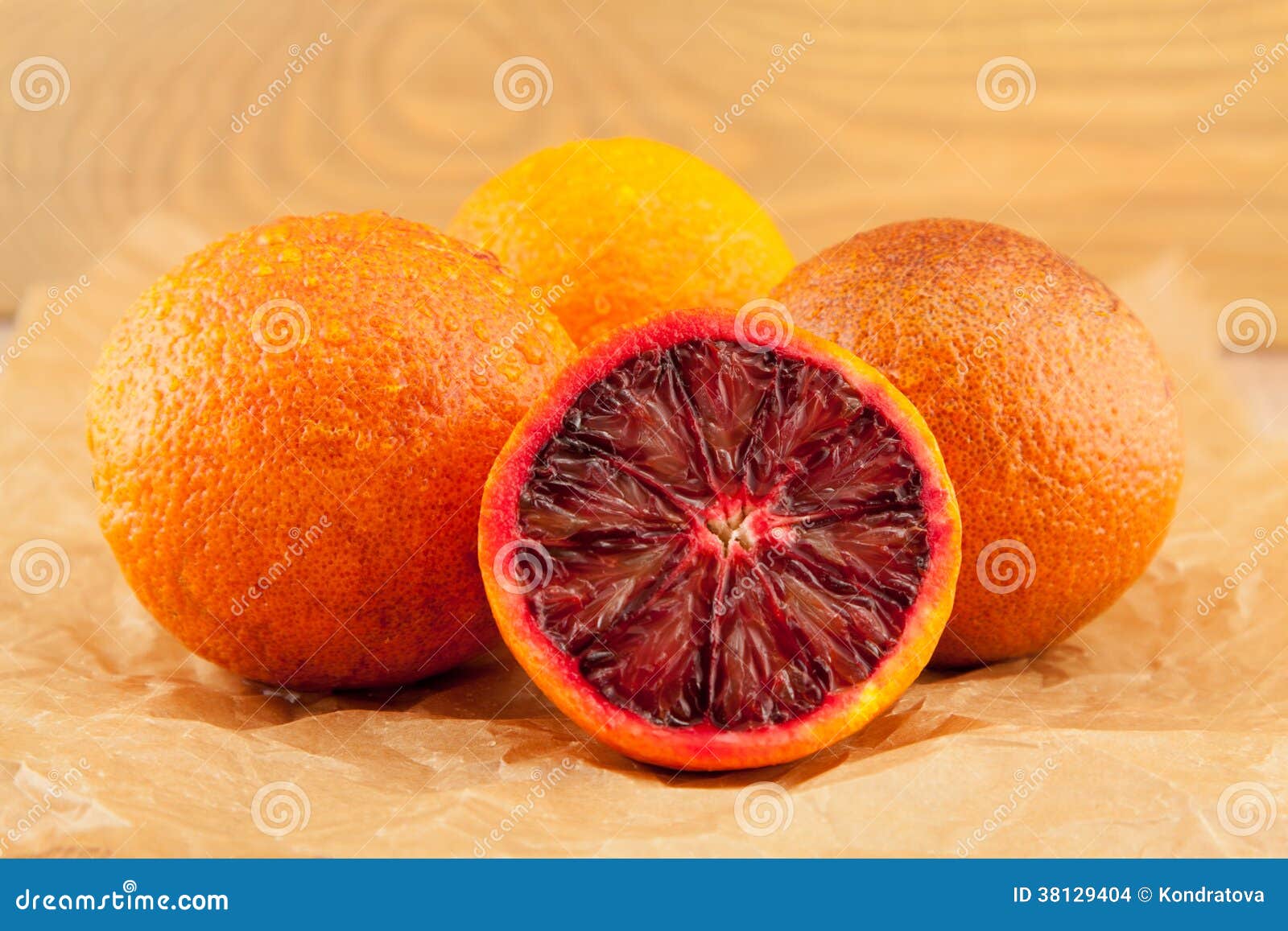 Ripe Red Blood Oranges and Slices Stock Photo - Image of green ...