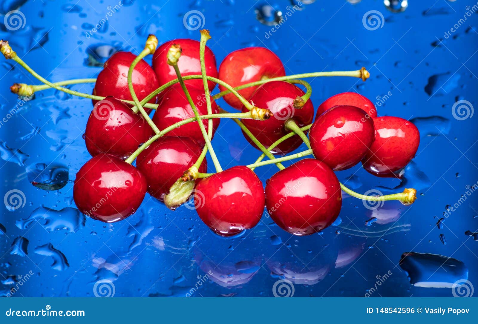 Ripe Red Cherry Abandoned and Falling into the Water Stock Photo ...