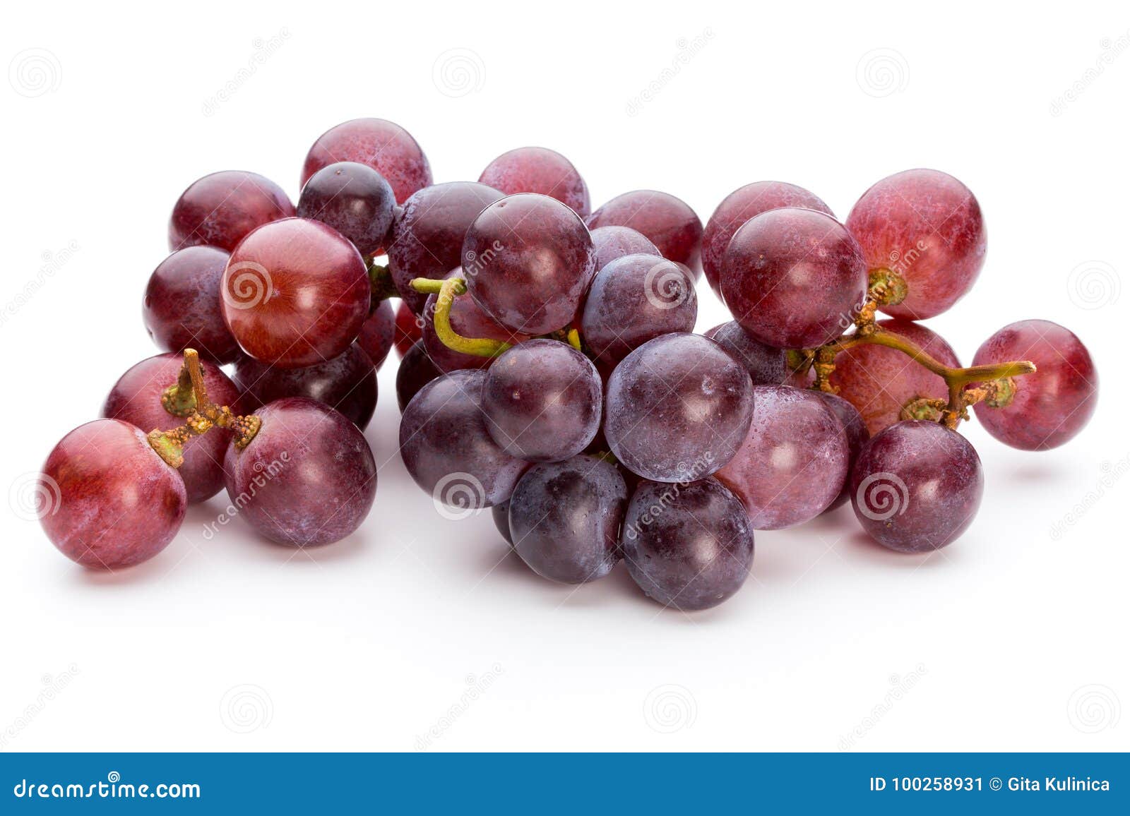 Ripe red grape on white. stock image. Image of violet - 100258931