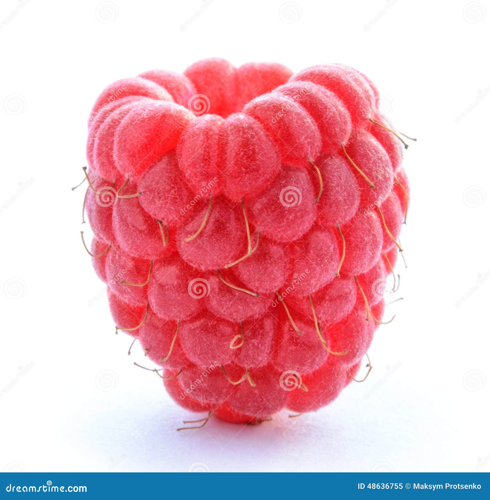 Ripe Red Juicy Raspberry Isolated on White Background Stock Image ...