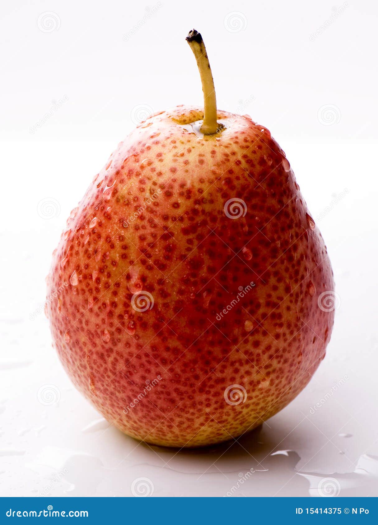 Ripe Red Pear with Water Drops Stock Image - Image of object, organic ...