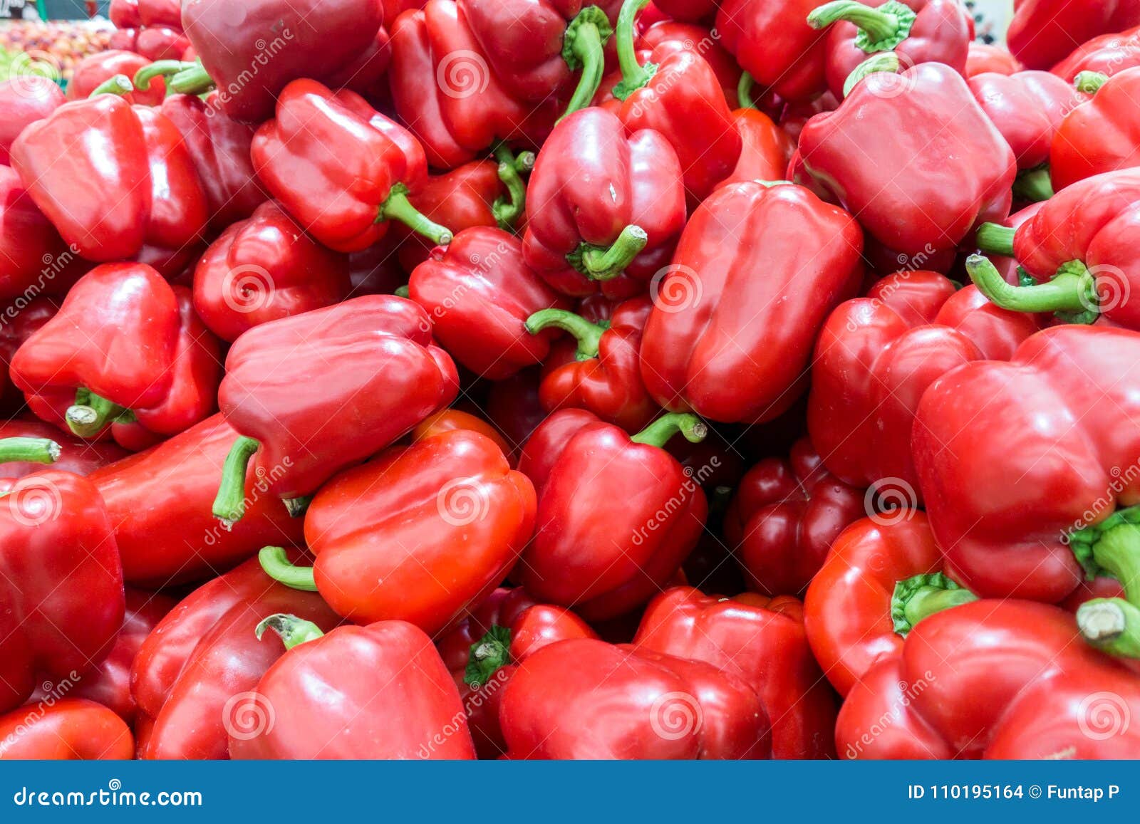 Ripe Red Pepper on the Market Stock Photo - Image of food, pepper ...