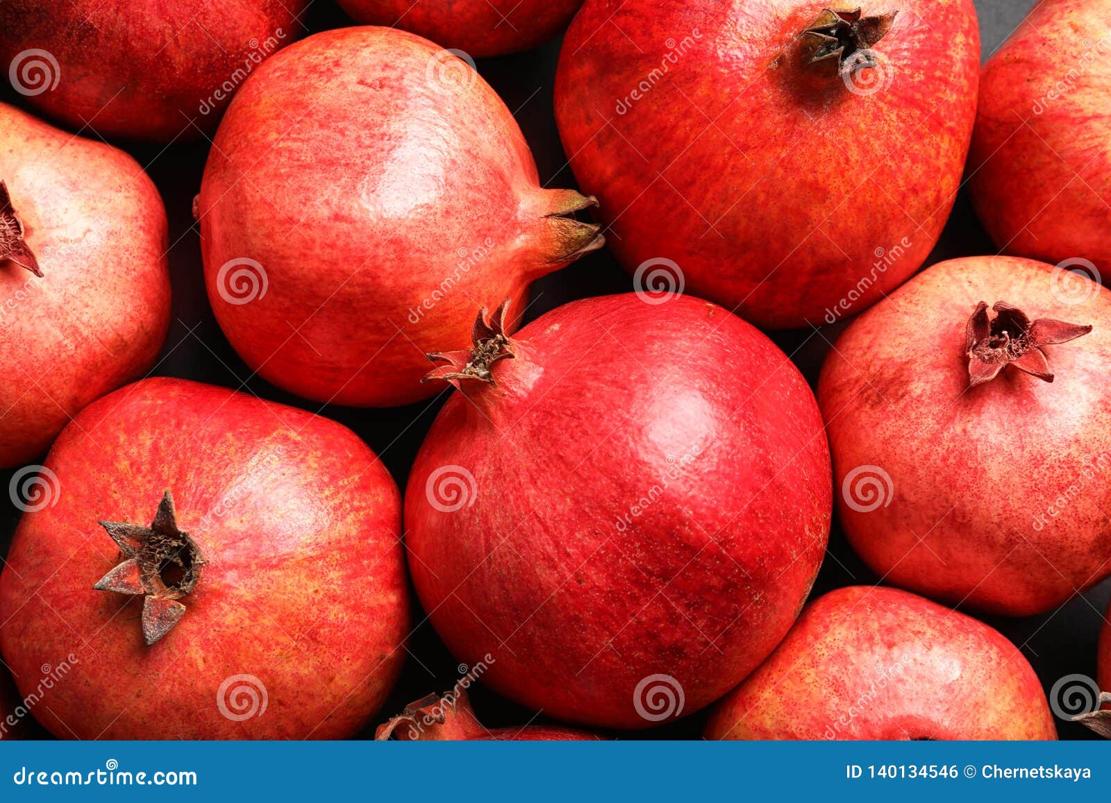 Ripe Red Pomegranates on Grey Background Stock Photo - Image of health ...