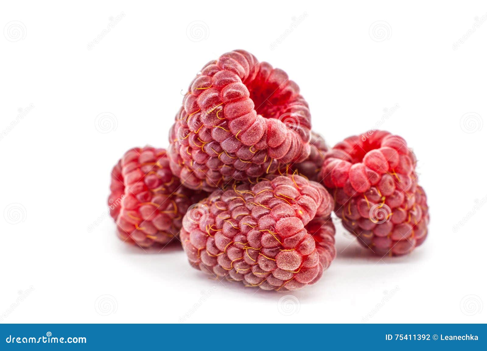 Ripe Red Raspberry Isolated on White Background Stock Photo - Image of ...