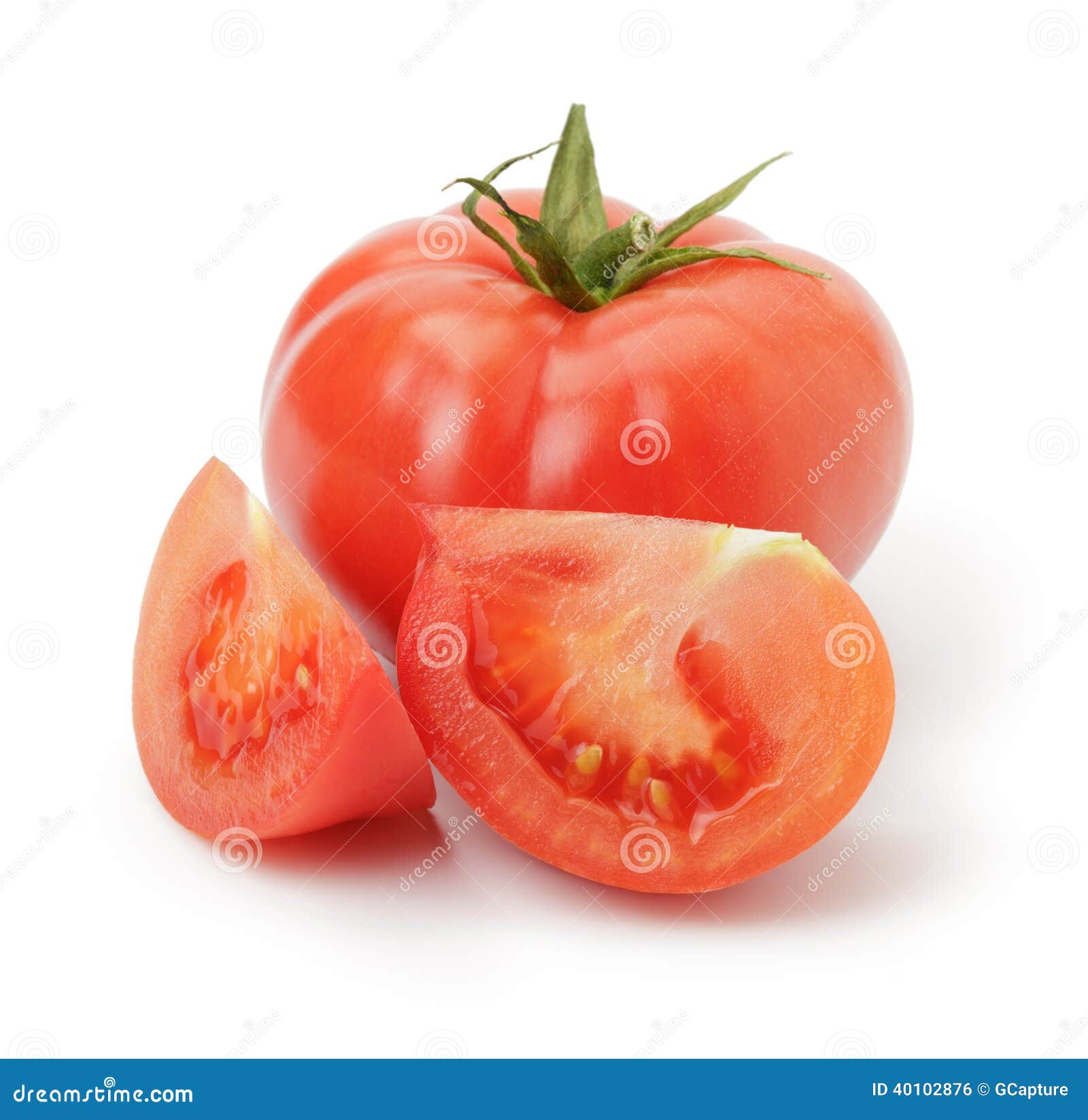 Ripe Red Tomatoes with Slices Stock Photo - Image of isolated, natural ...