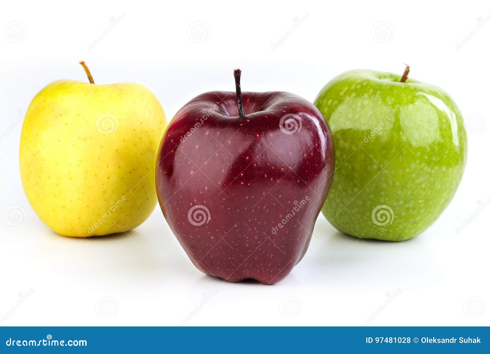 Ripe Red and Yellow Apples on White Background Stock Photo - Image of ...