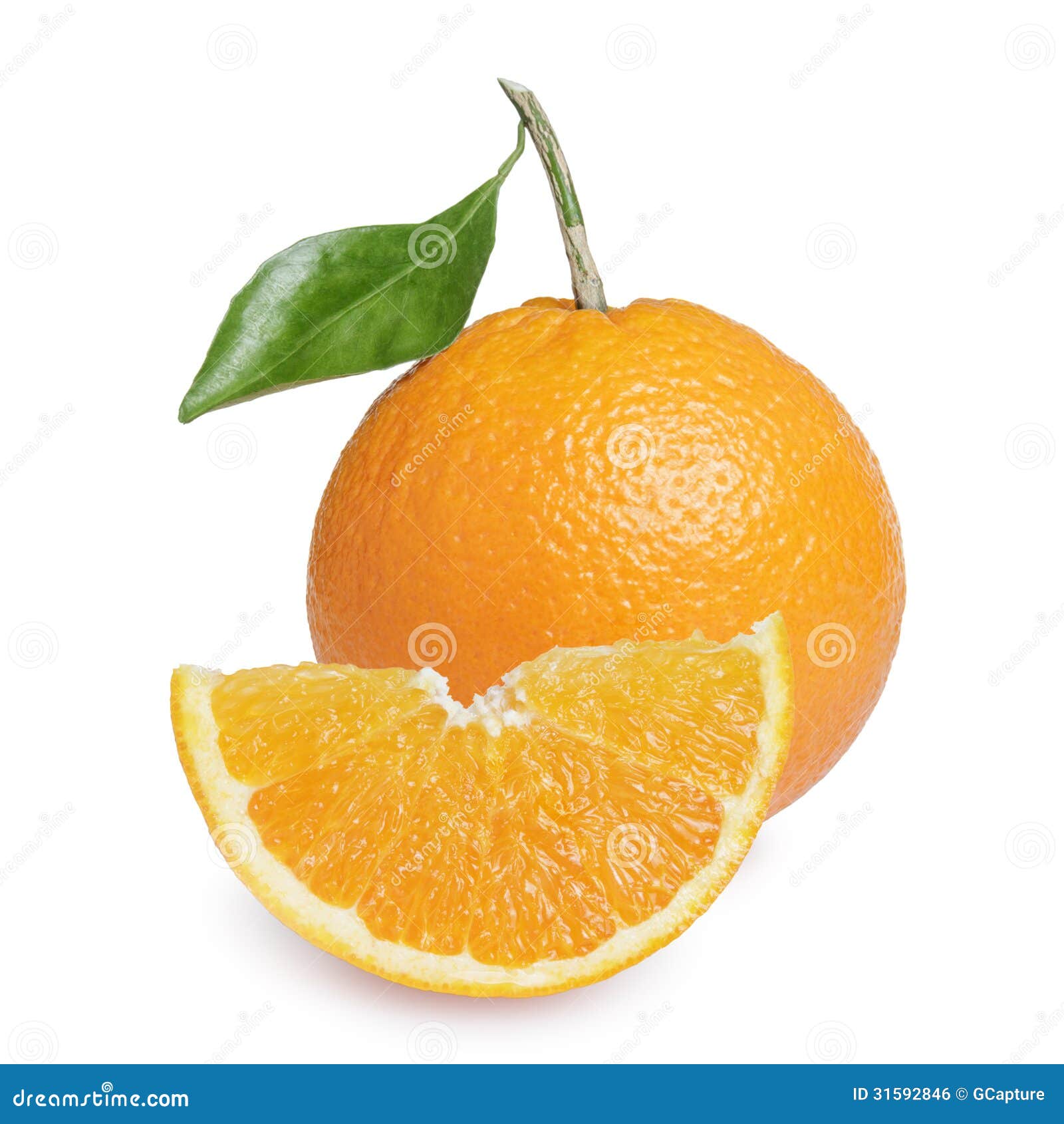 Ripe Round Orange with Slice Stock Photo - Image of piece, organic ...