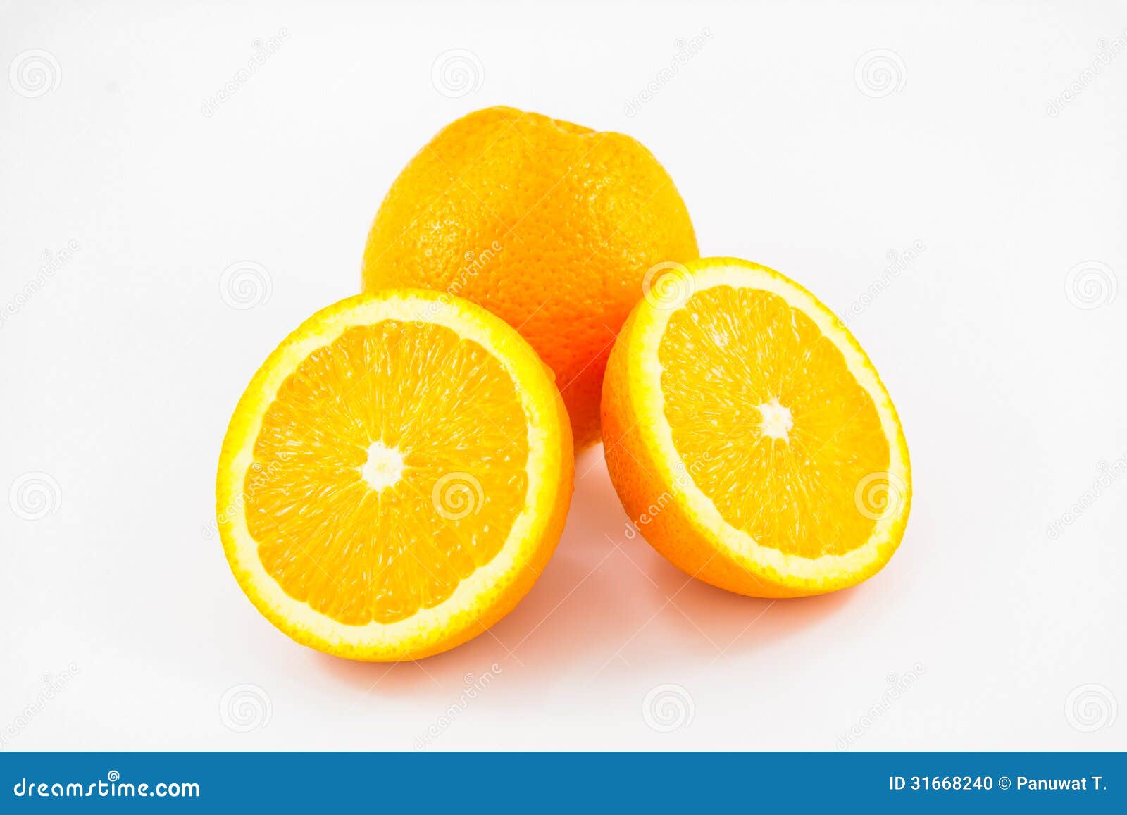 Ripe Round Oranges on White Backgroud Stock Photo - Image of natural ...