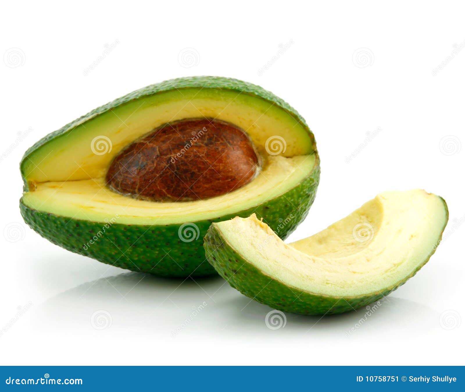 Ripe Sliced Avocado Isolated on White Stock Image - Image of green ...