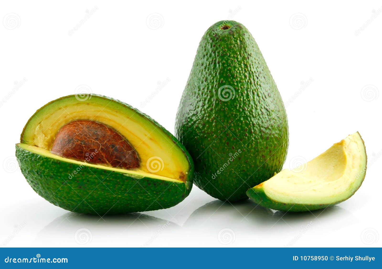 Ripe Sliced Avocado Isolated on White Stock Photo - Image of green ...