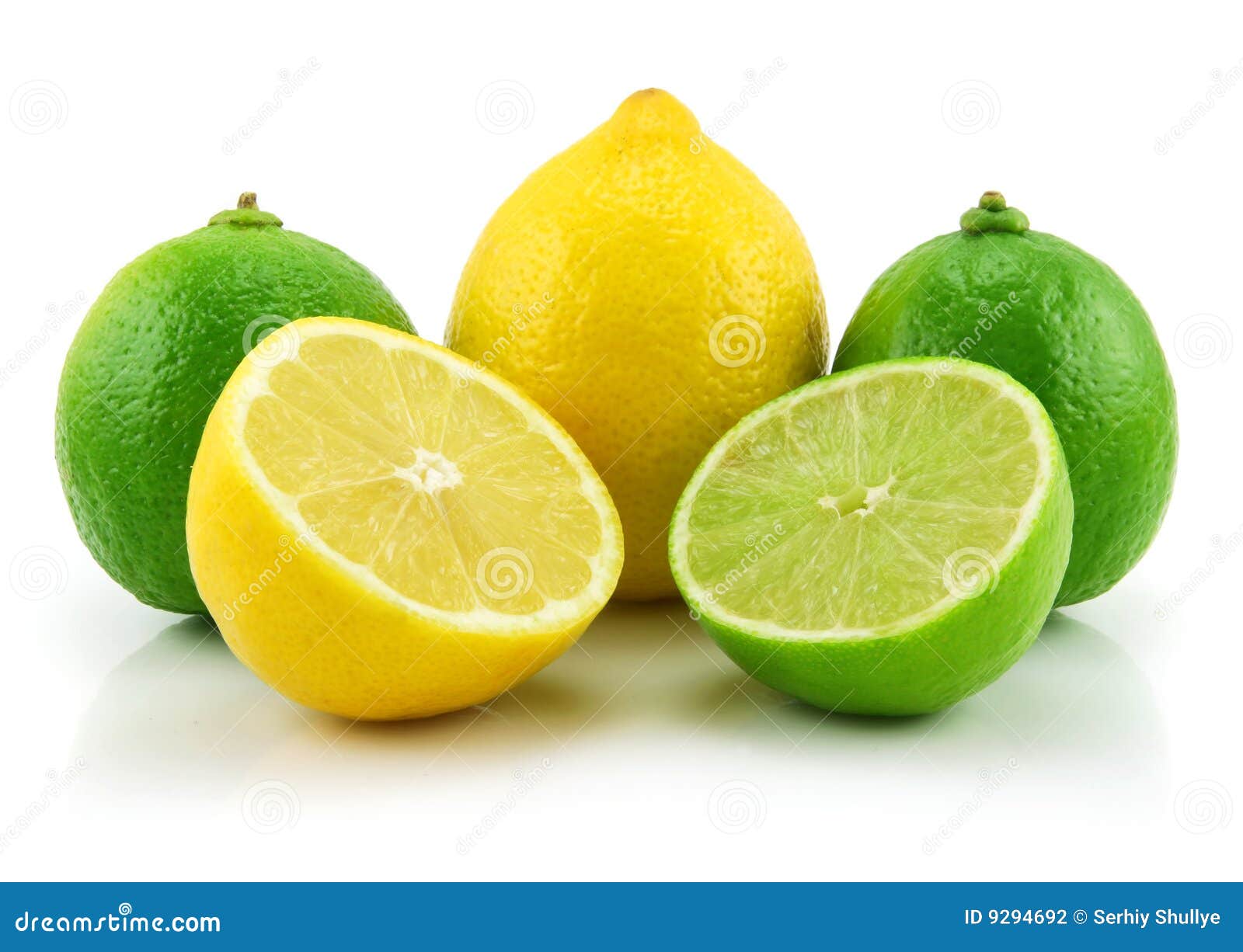 Ripe Sliced Lime and Lemon Isolated on White Stock Photo - Image of ...