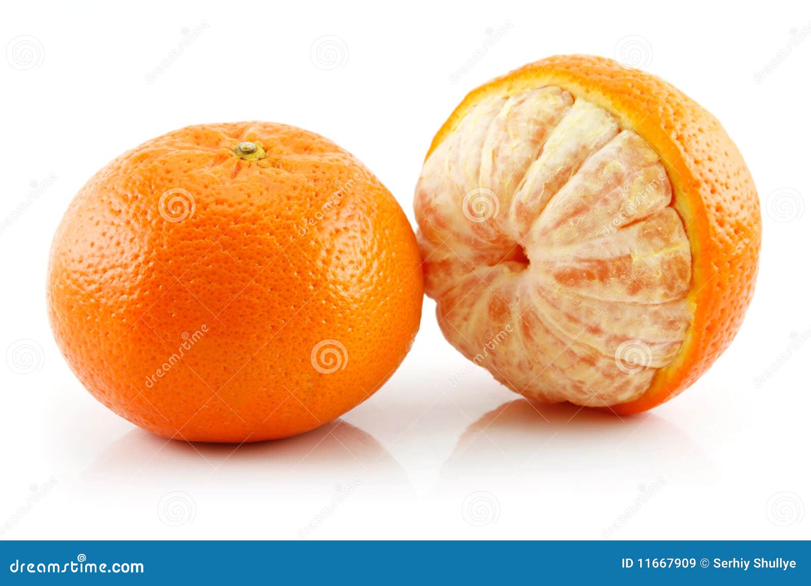 Ripe Sliced Tangerine Fruit Isolated on White Stock Image - Image of ...
