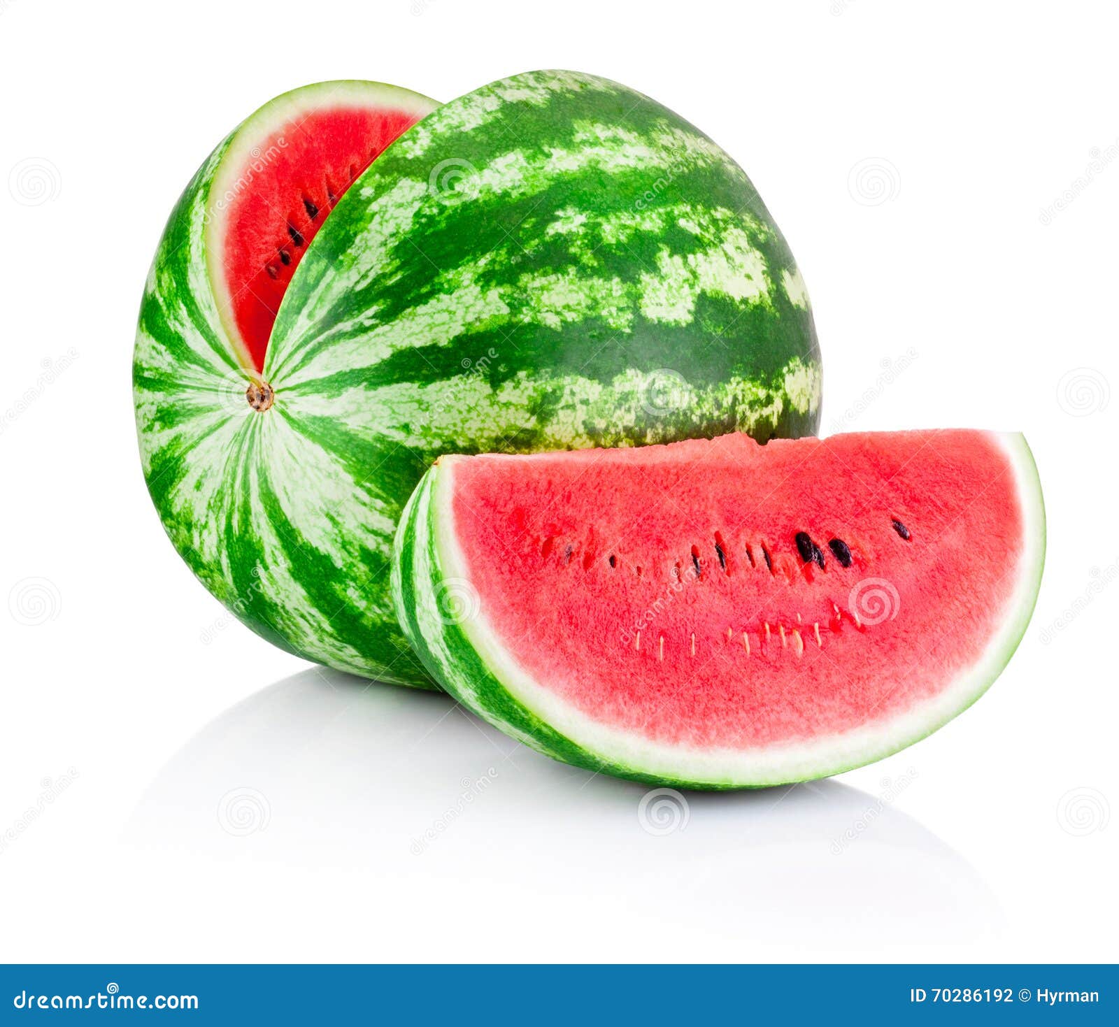 Ripe Sliced Green Watermelon Isolated On White Royalty-Free Stock Photo ...