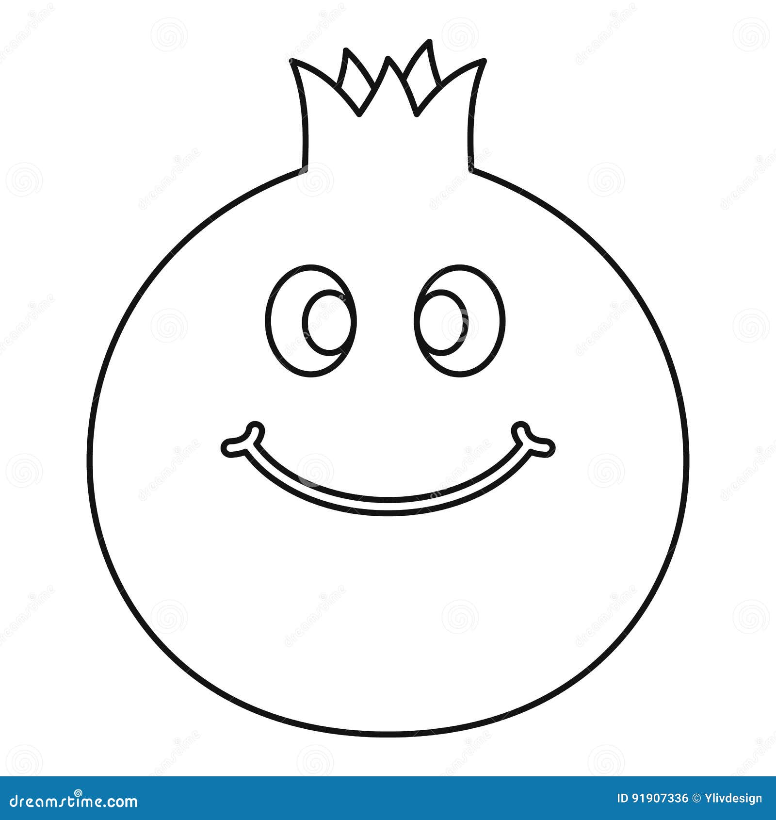 Ripe Smiling Pomegranate Fruit Icon Outline Stock Vector - Illustration ...