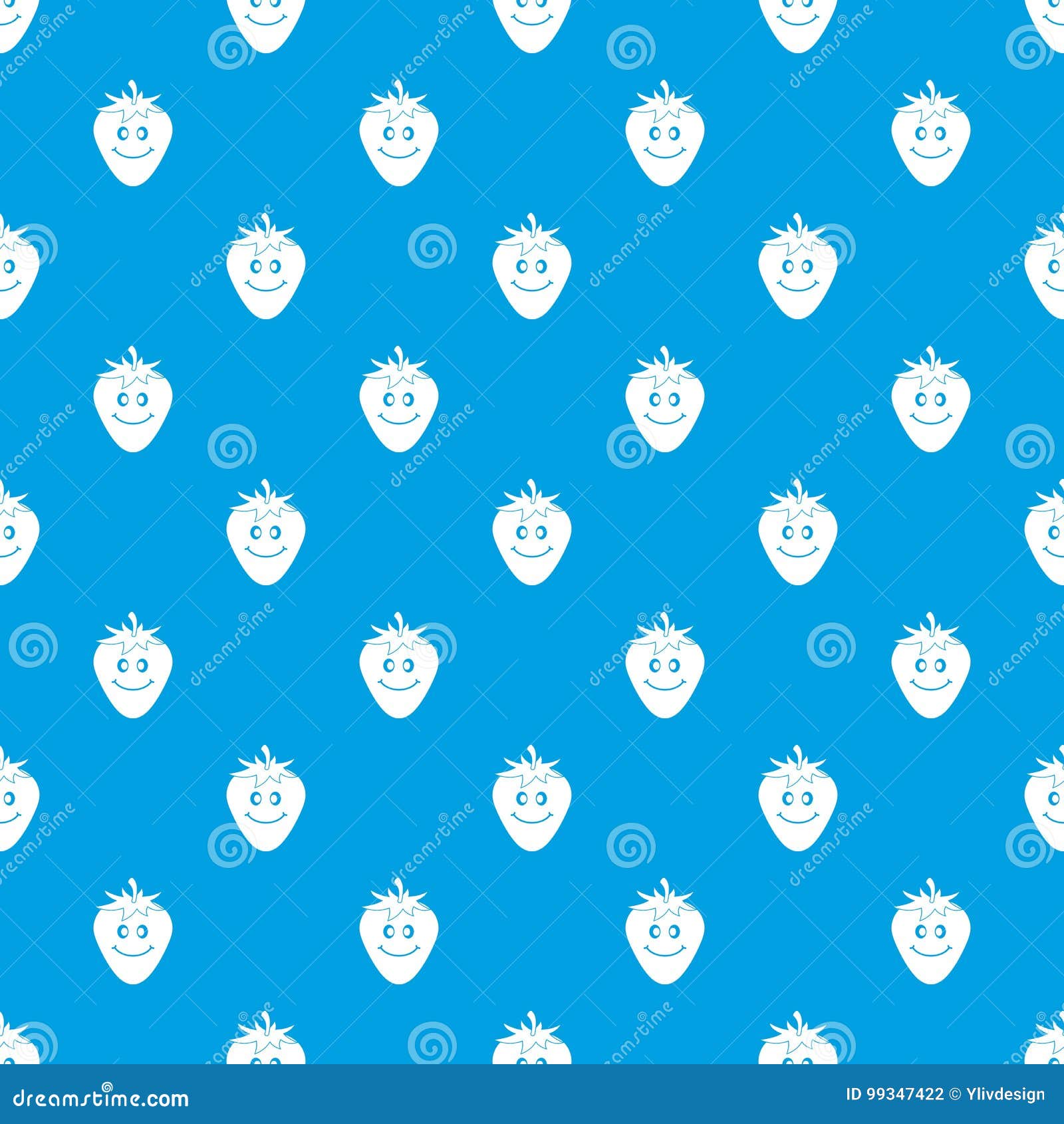 Ripe Smiling Strawberry Pattern Seamless Blue Stock Vector ... Ripe Smiling Strawberry Pattern Seamless Blue Stock Vector ...