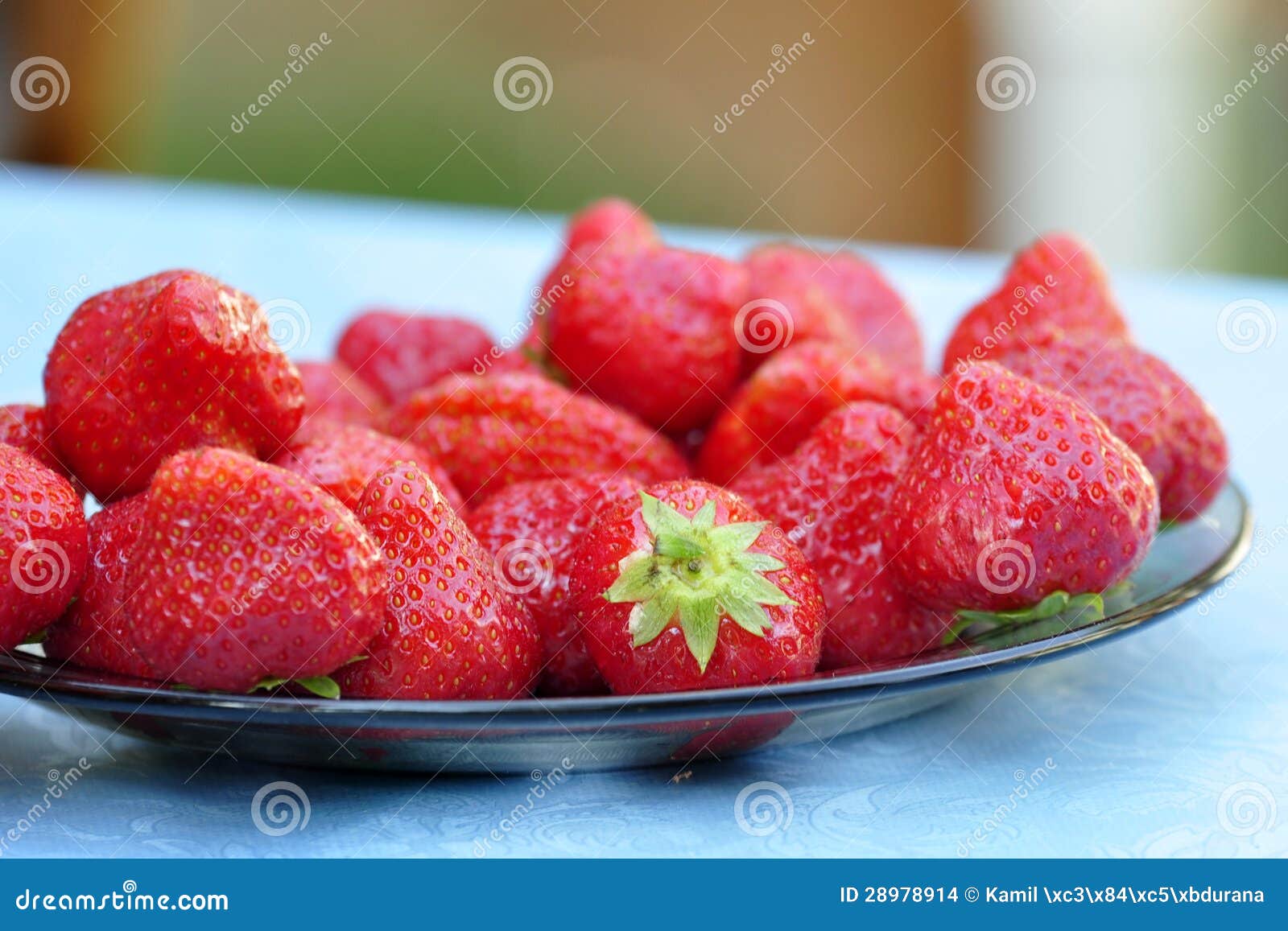 Ripe strawberries on plate stock photo. Image of healthy - 28978914