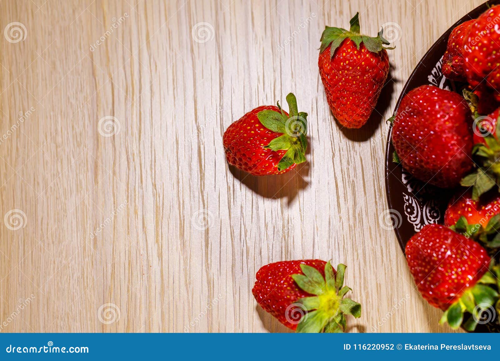 Ripe Strawberries on the Table, Top View Stock Photo - Image of closeup ...