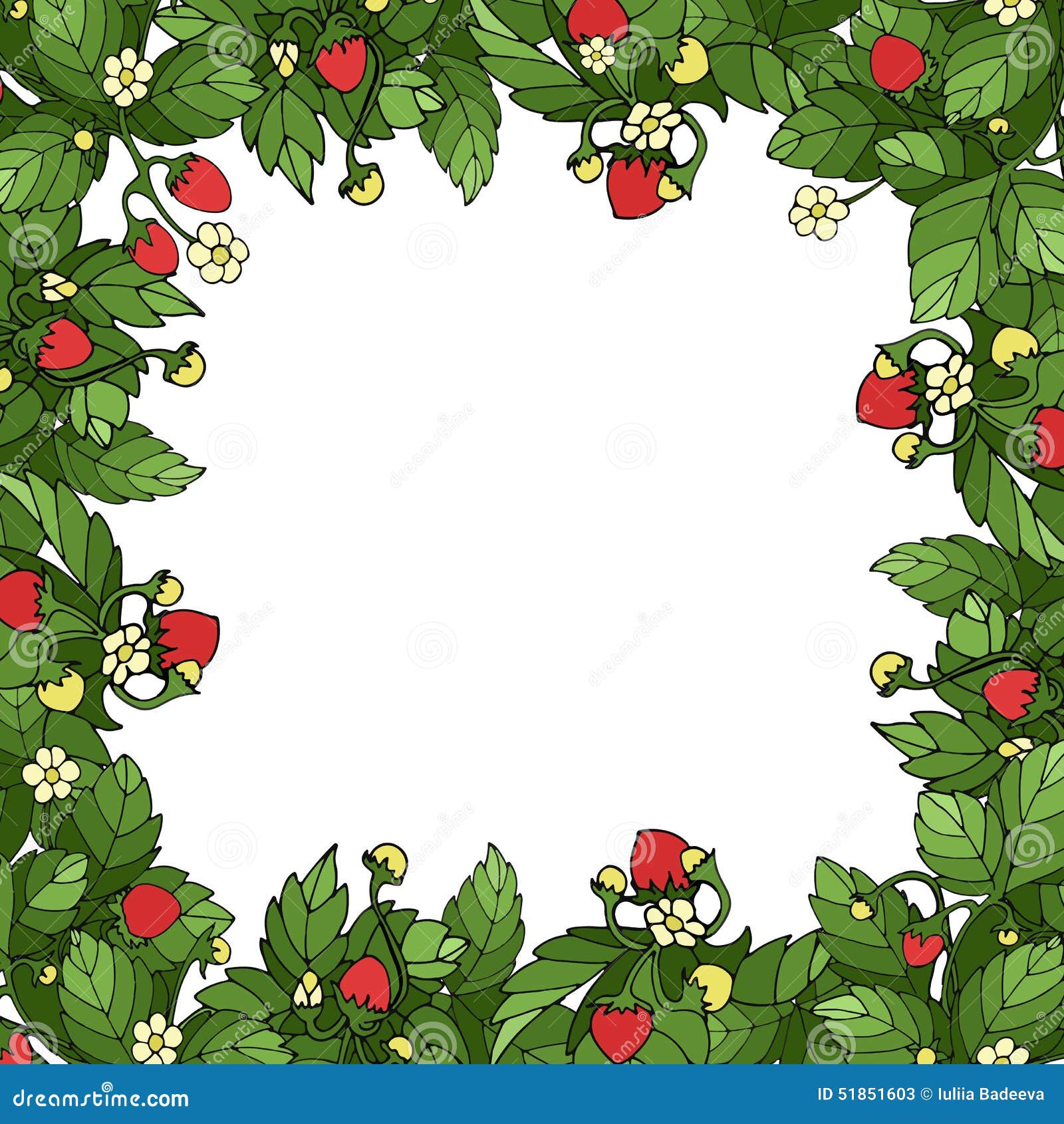 Ripe strawberry frame stock vector. Illustration of wallpaper - 51851603