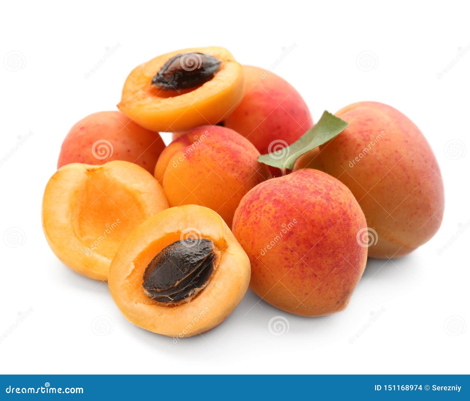 Ripe Sweet Apricots on White Background Stock Photo - Image of color ...