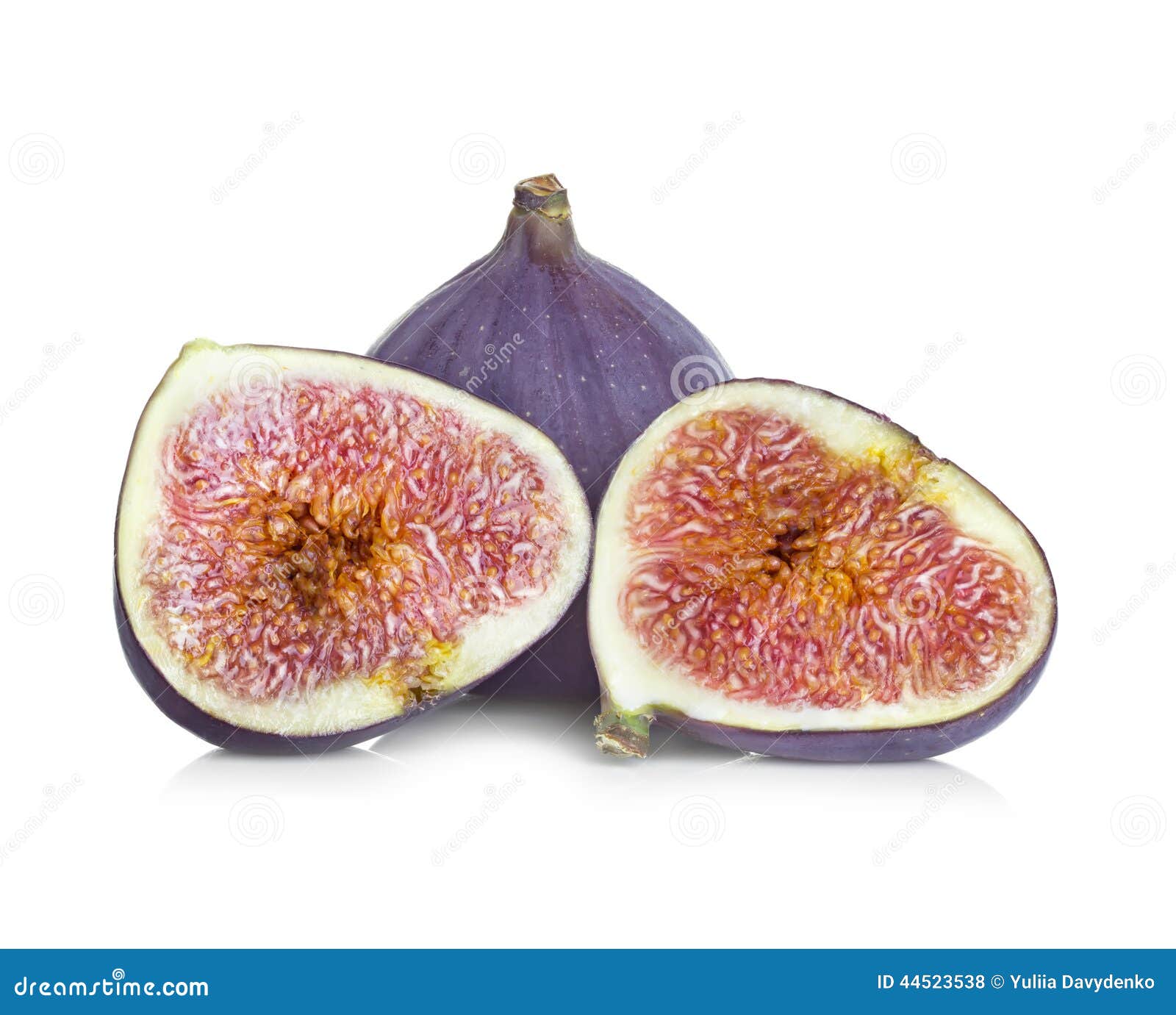 Ripe Sweet Fig Fruit Isolated on White Stock Photo - Image of portion ...