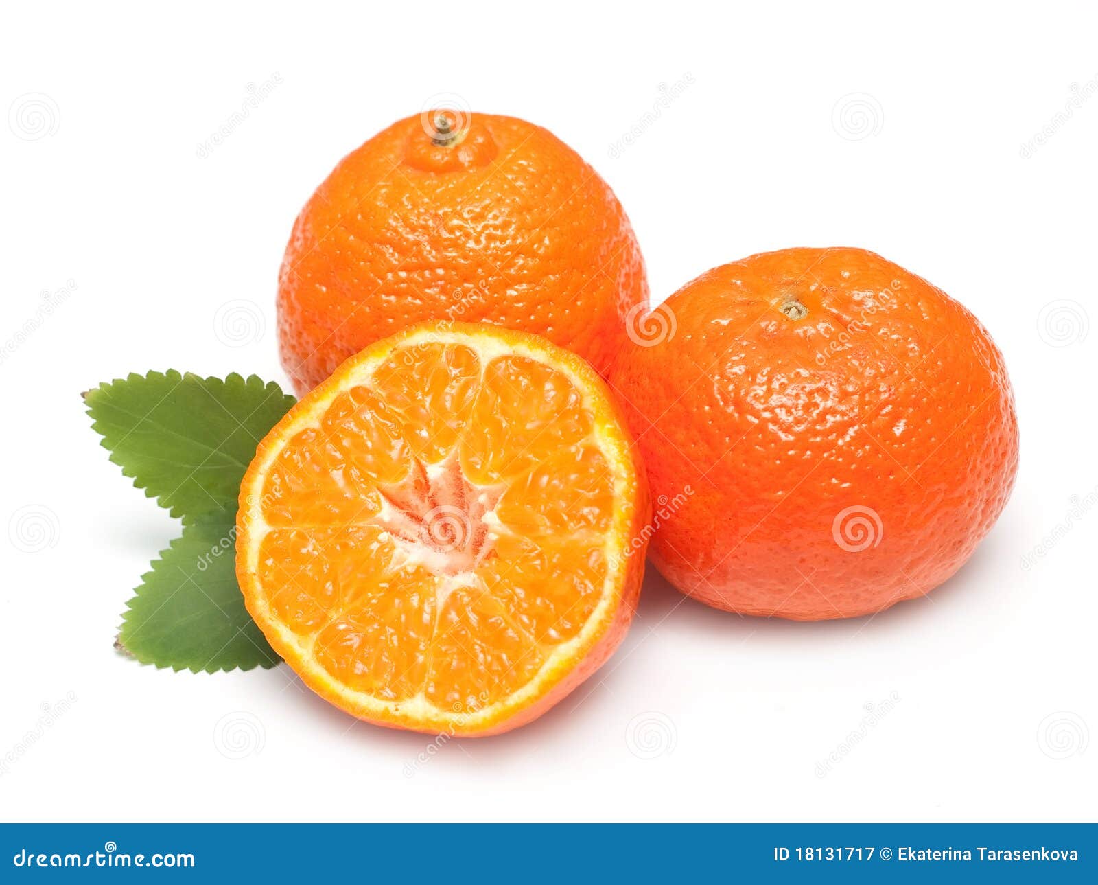 Ripe Tangerines with Leaves and Slices Stock Image - Image of dessert ...