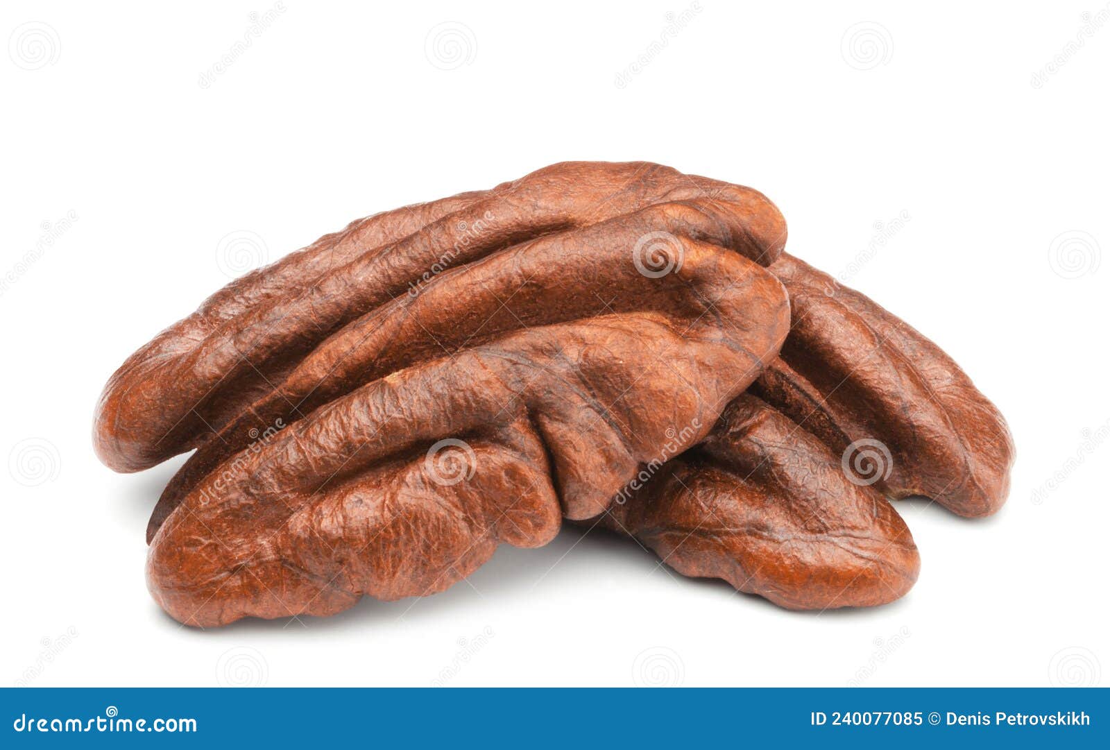 Ripe Tasty Pecan Isolated on White Background. Stock Image - Image of ...