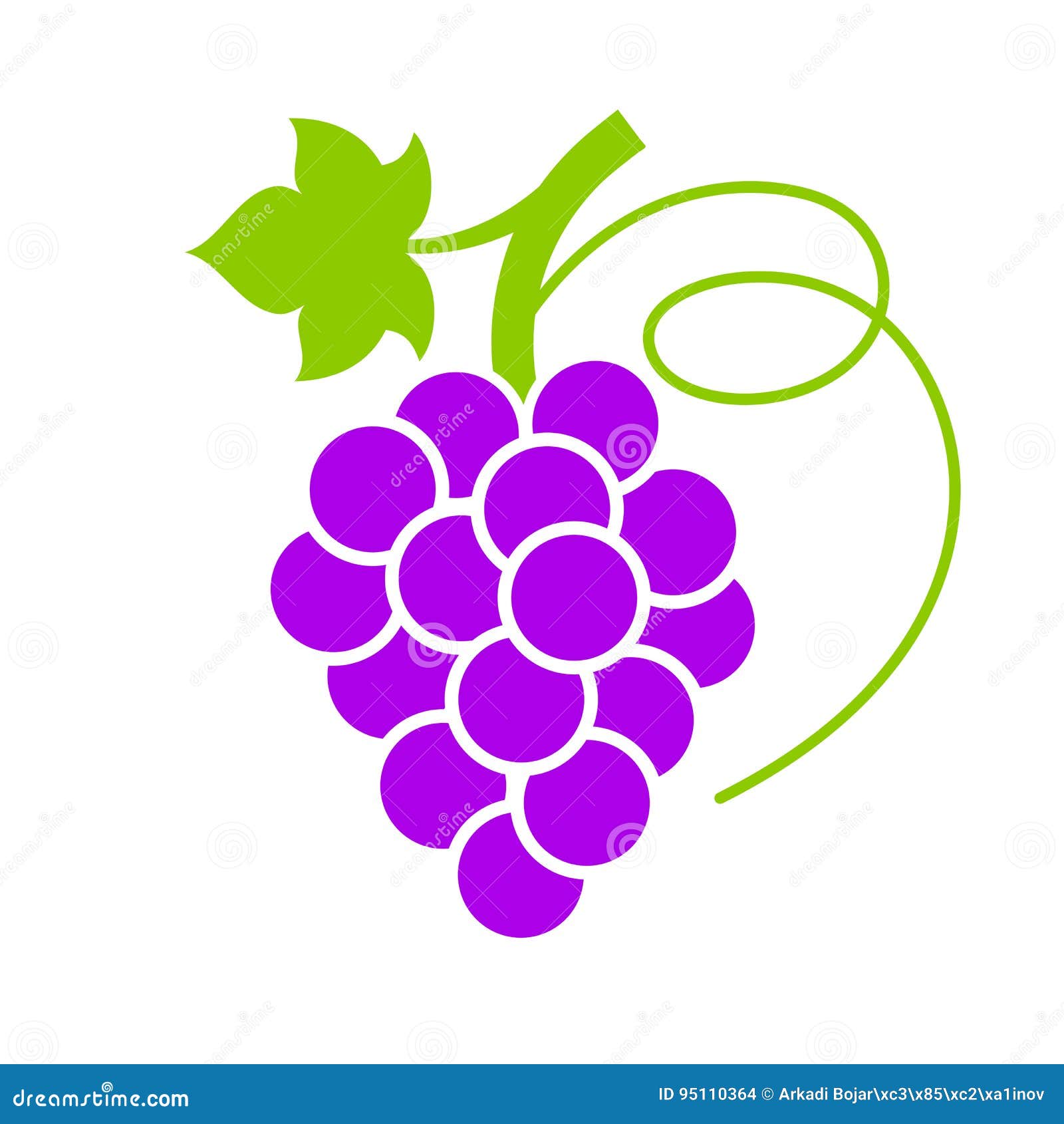 Red Grape Icon Set. Fruits Group Vector Illustration. Different Grape ...