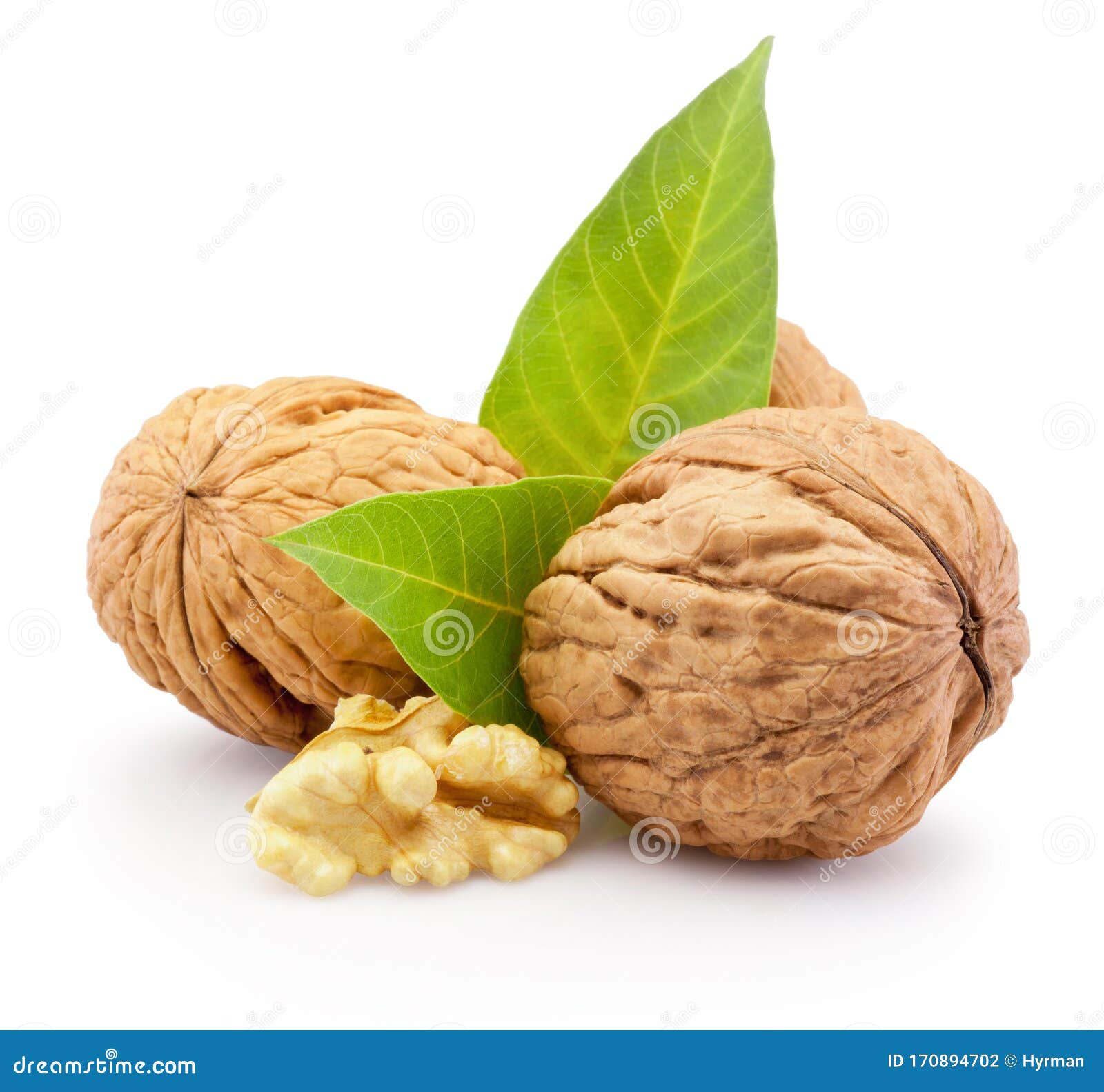 Ripe Walnut Isolated on White Background Stock Photo - Image of health ...