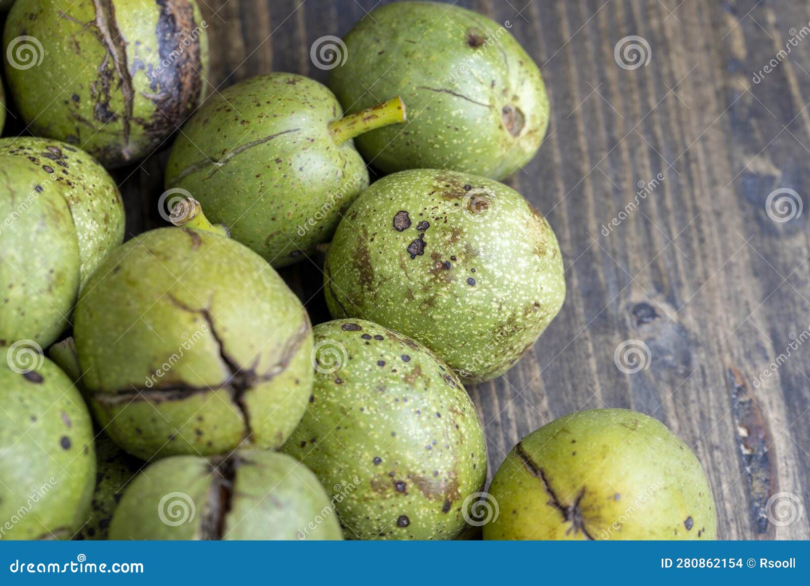 Ripe Walnuts with Green Shells Stock Photo - Image of health, fresh ...