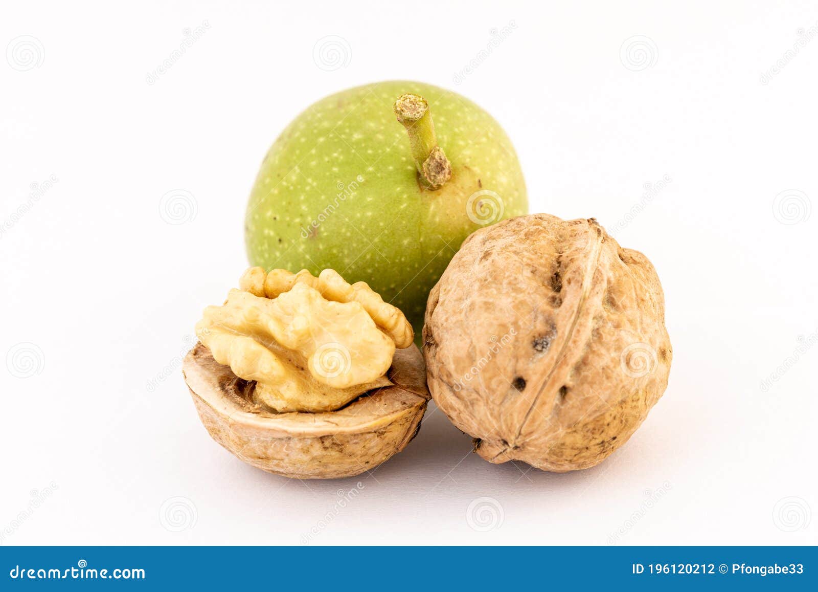 Ripe Walnuts on White Background Stock Photo - Image of macro ...