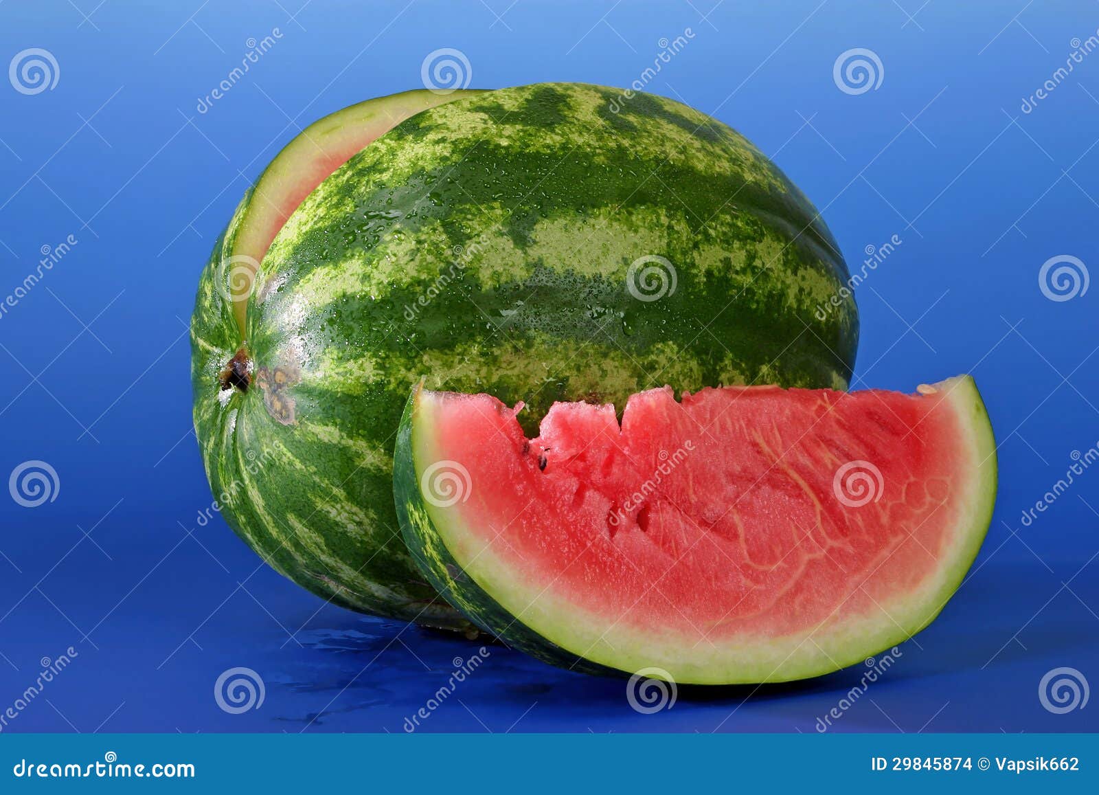Watermelon on Blue Background Stock Photo - Image of ingredient ...