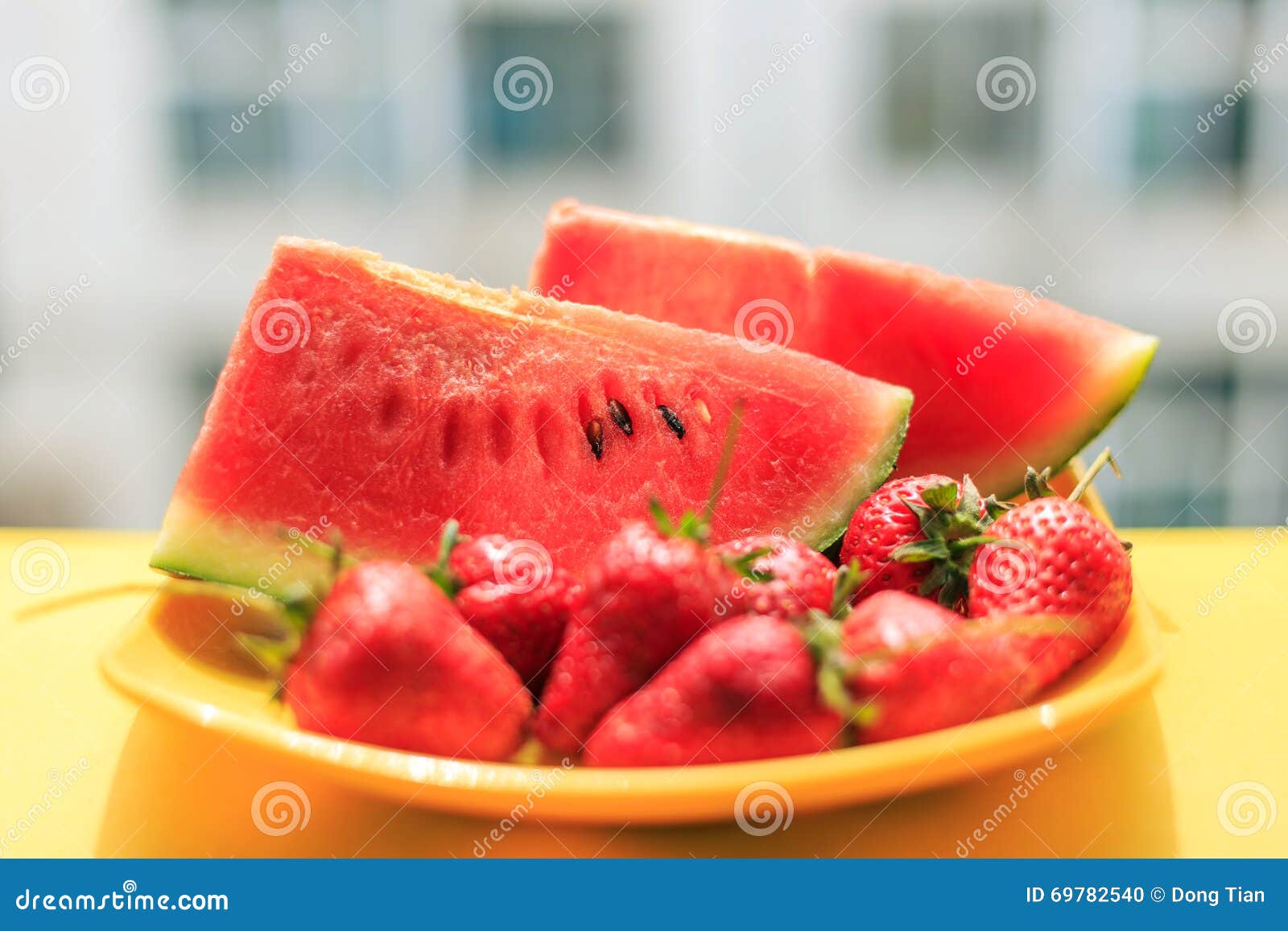 Ripe Watermelon and Strawberry Stock Photo - Image of health, peel ...