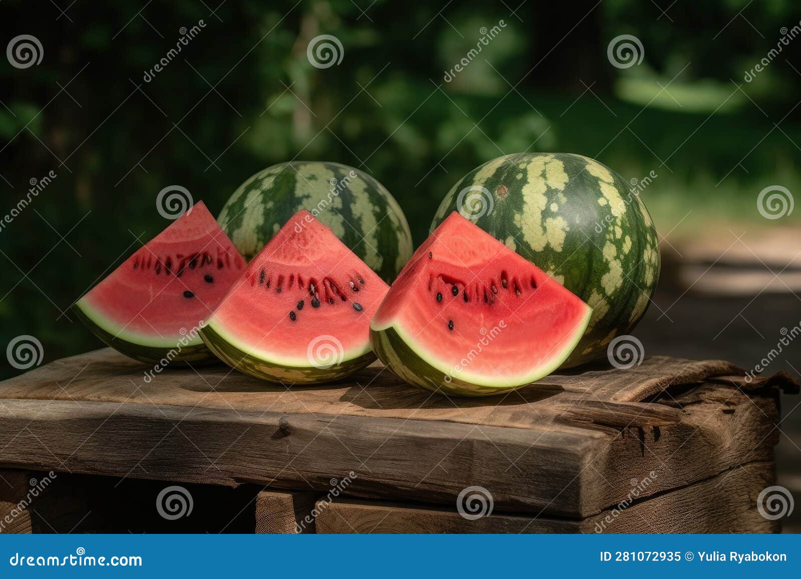 Ripe Watermelons Fruit. Generate Ai Stock Illustration - Illustration ...
