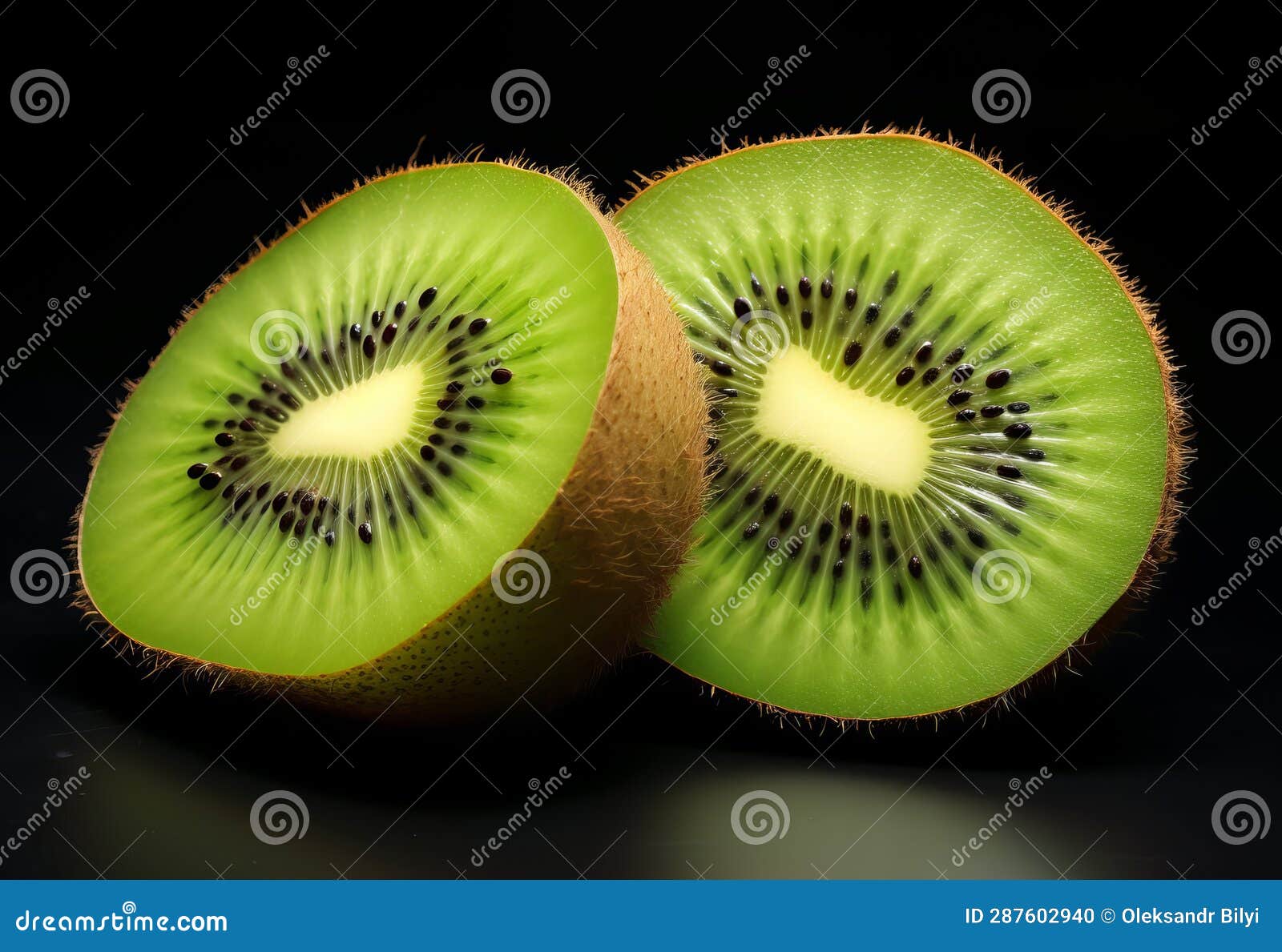 Ripe Whole Kiwi Fruit and Half Kiwi Stock Photo - Image of food ...